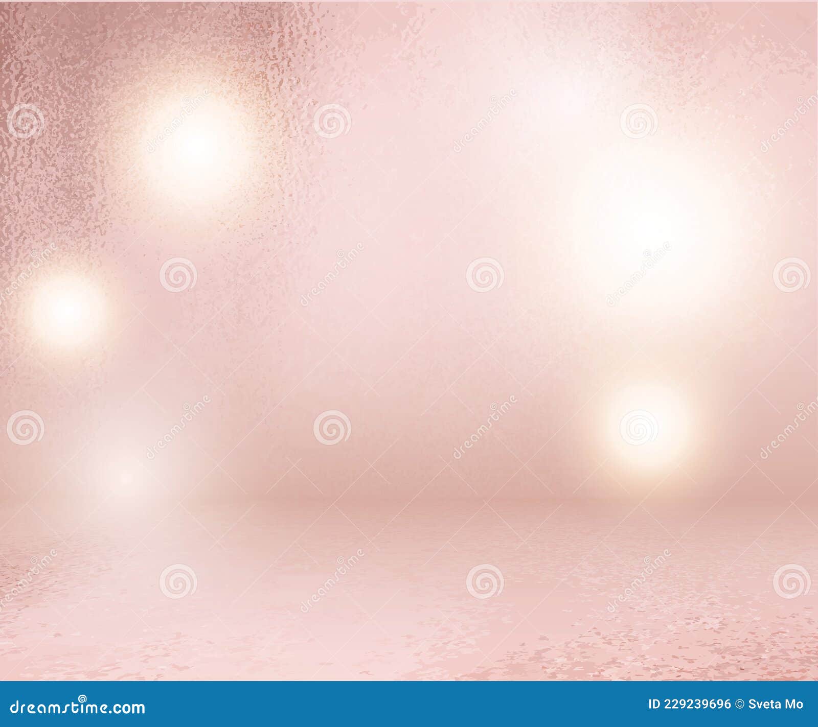 Rose Gold Photo Studio Scene. Realistic Empty Light Interior for ...