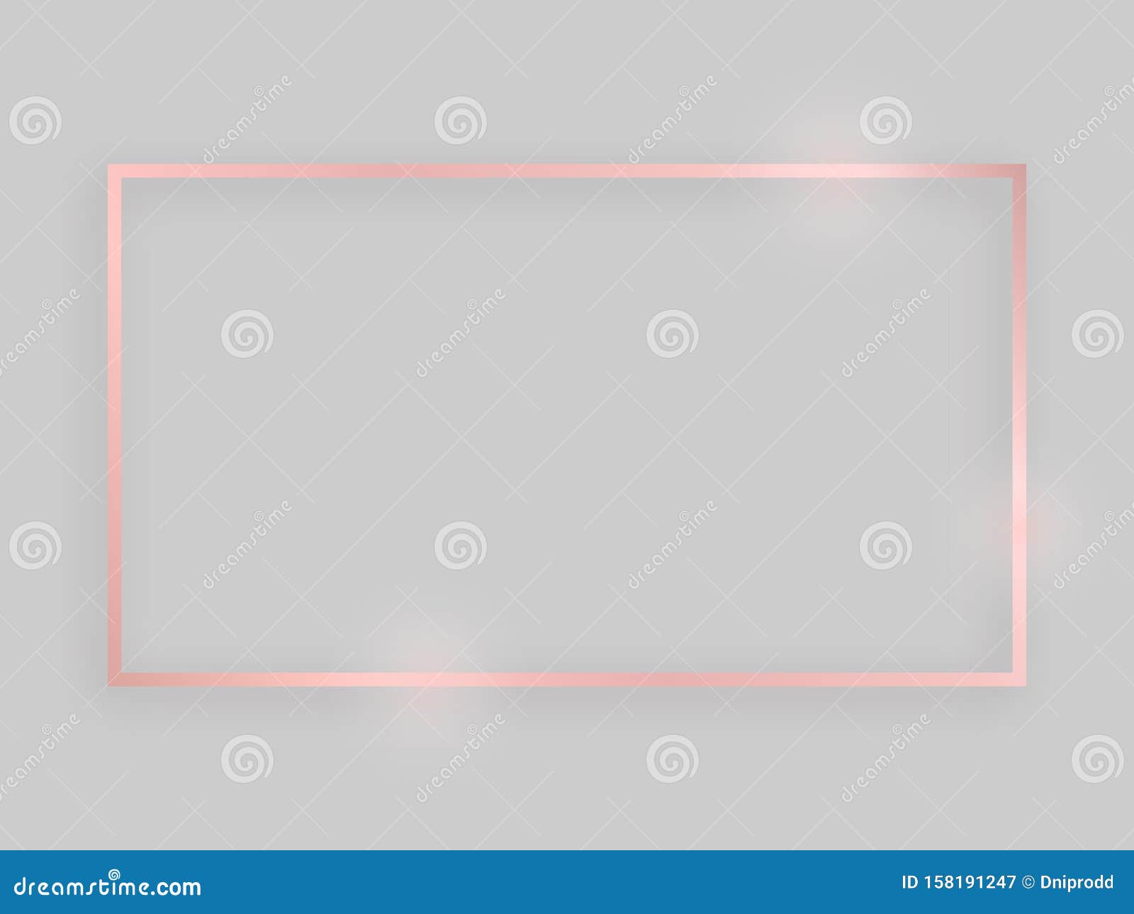 Rose Gold Rectangular Shiny Frame with Glowing Effects Stock Vector ...