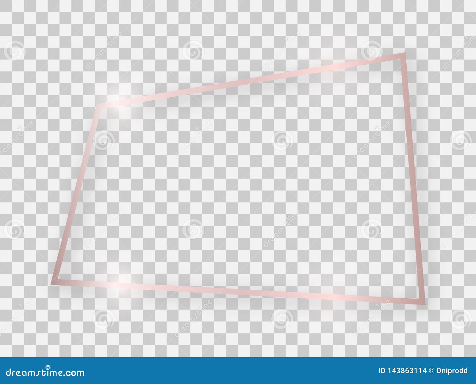 Rose Gold Shiny Rectangular Frame Stock Vector - Illustration of gold ...