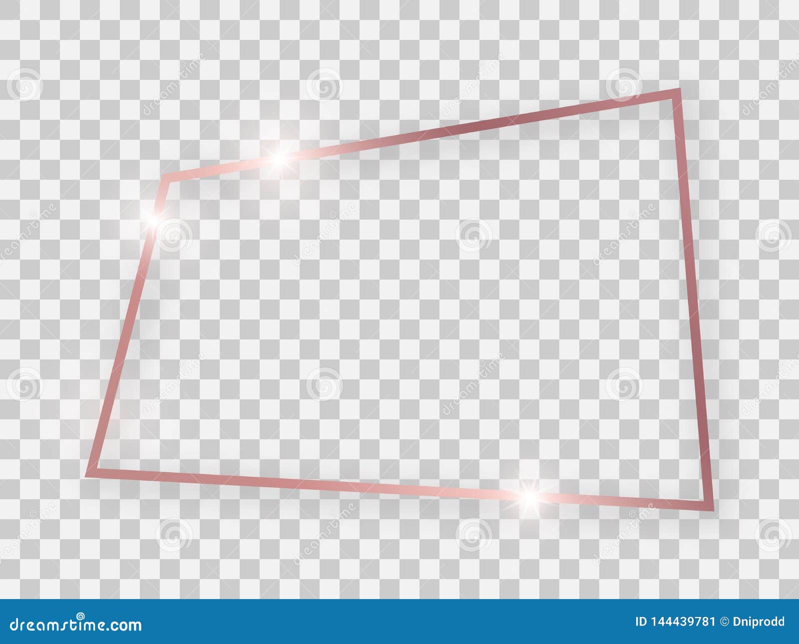 Rose Gold Shiny Rectangular Frame Stock Vector - Illustration of frame ...