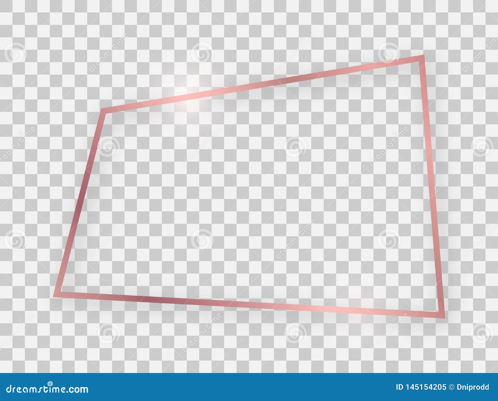 Rose Gold Shiny Rectangular Frame Stock Vector - Illustration of ...