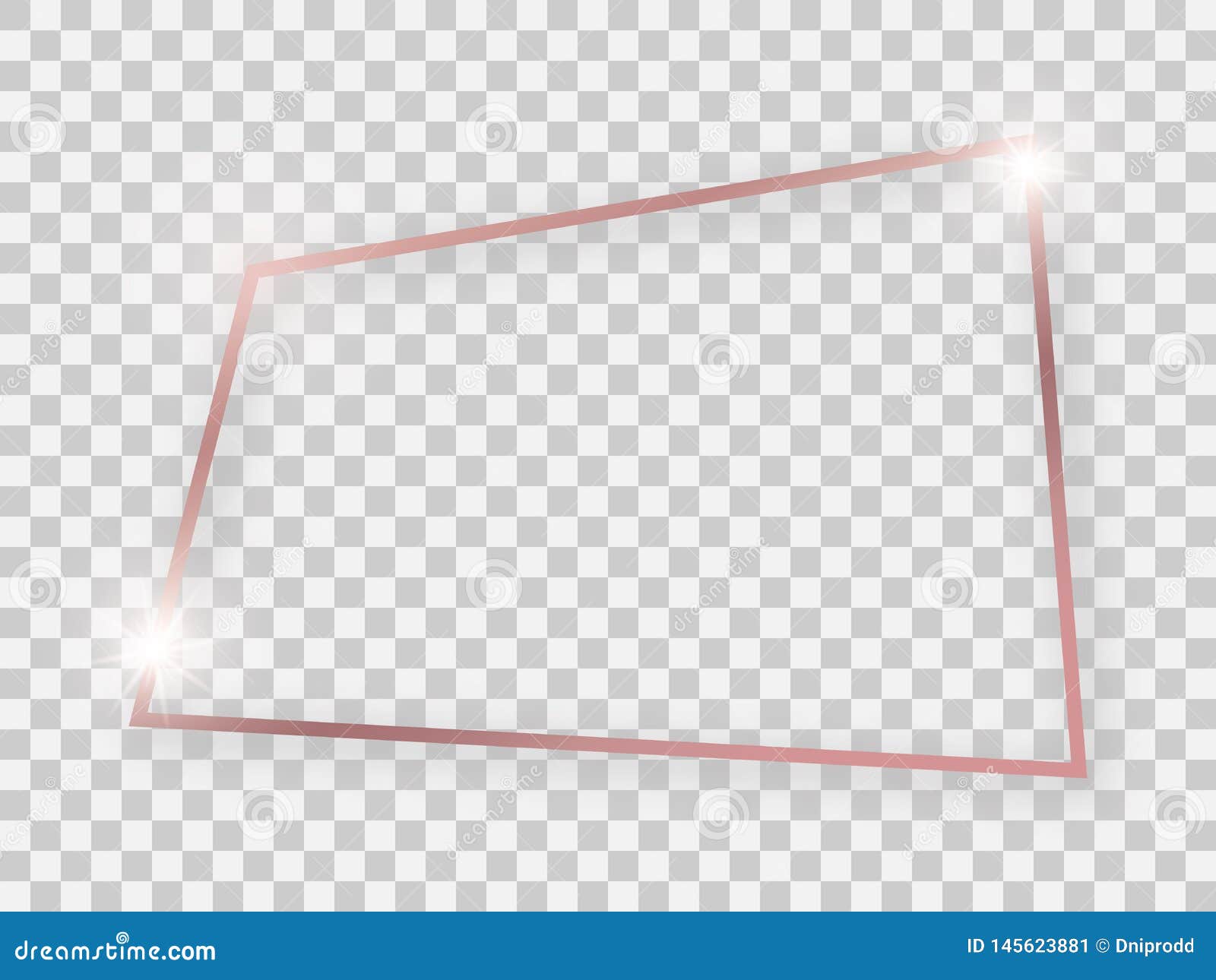 Rose Gold Shiny Rectangular Frame Stock Vector - Illustration of ...