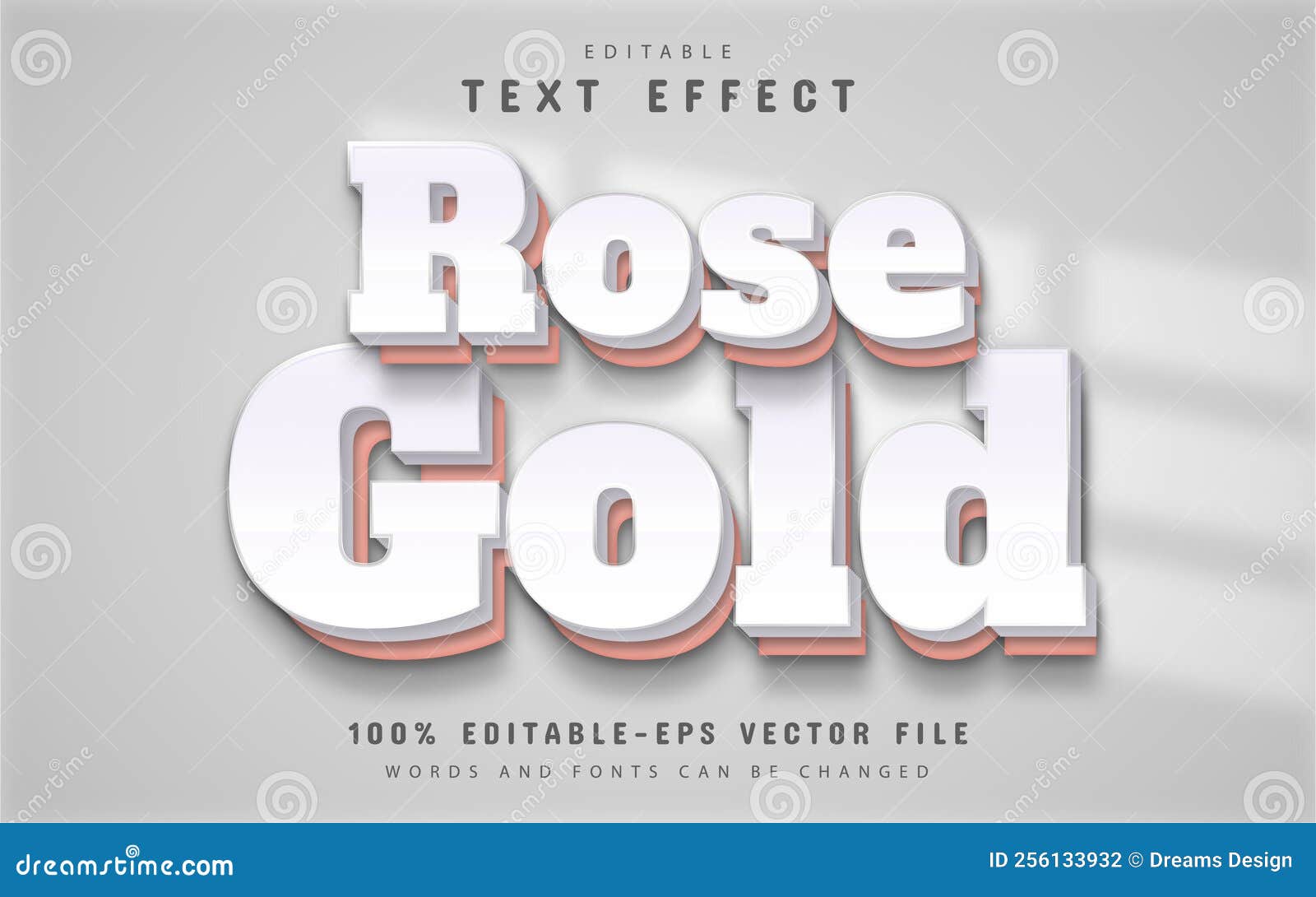 Rose gold text effect stock vector. Illustration of glitter - 256133932