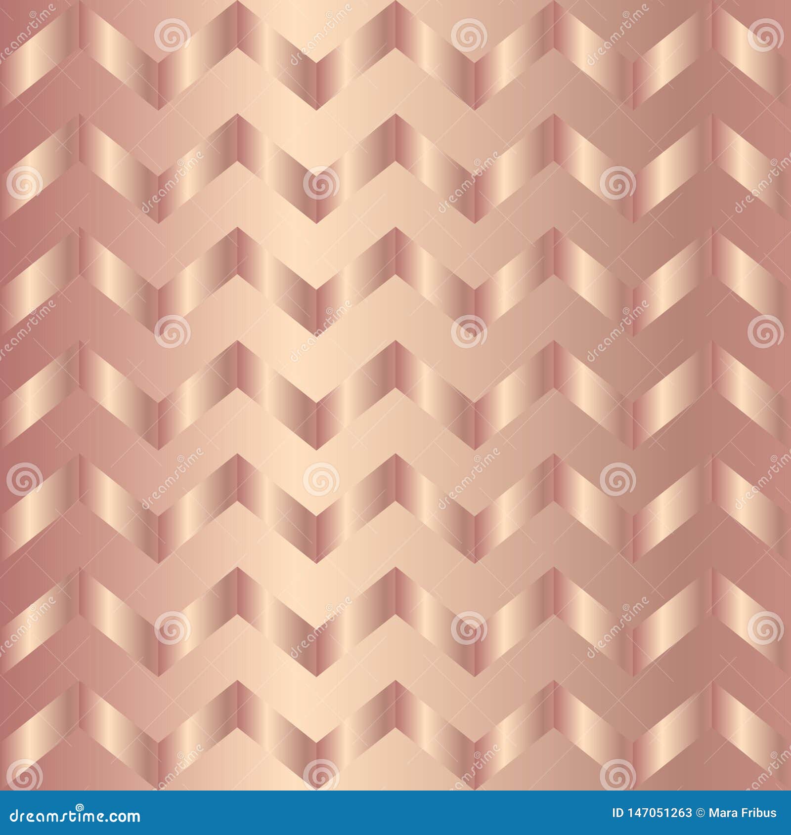 Rose Golden Metal Gradient Chevron Pattern Background Stock Vector ...
