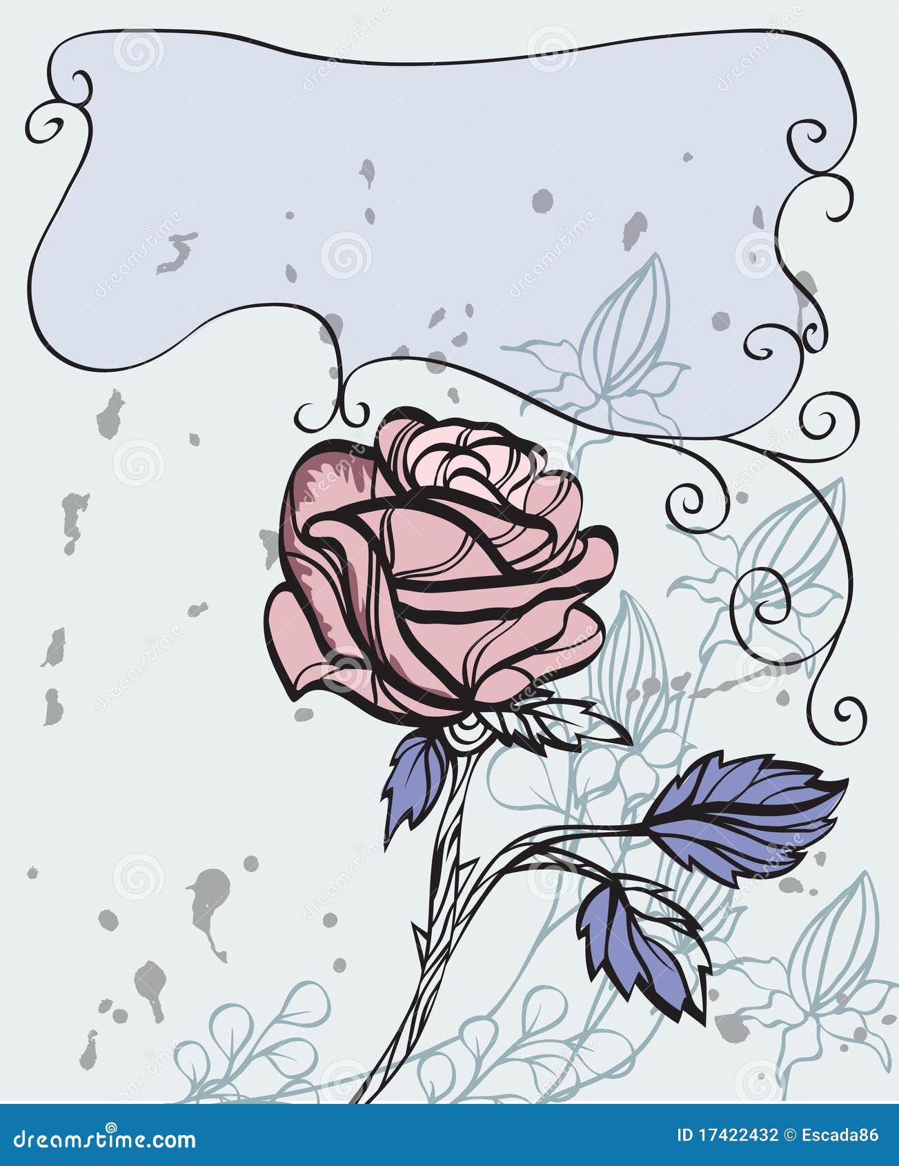 Rose on grunge background stock vector. Illustration of abstract - 17422432