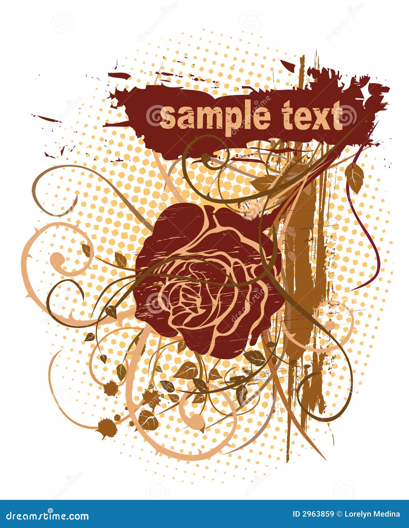 Rose Grunge Design stock illustration. Illustration of clipping - 2963859