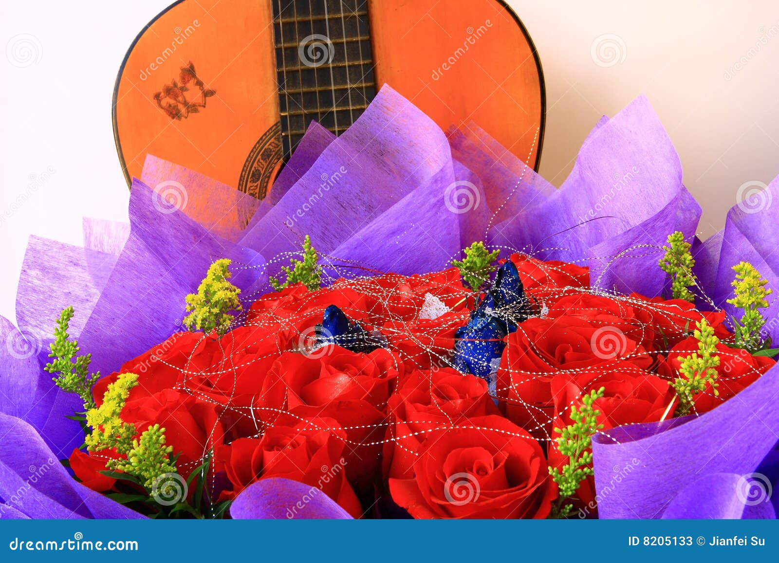 Rose with Guitar stock image. Image of flora, roses, beautiful - 8205133
