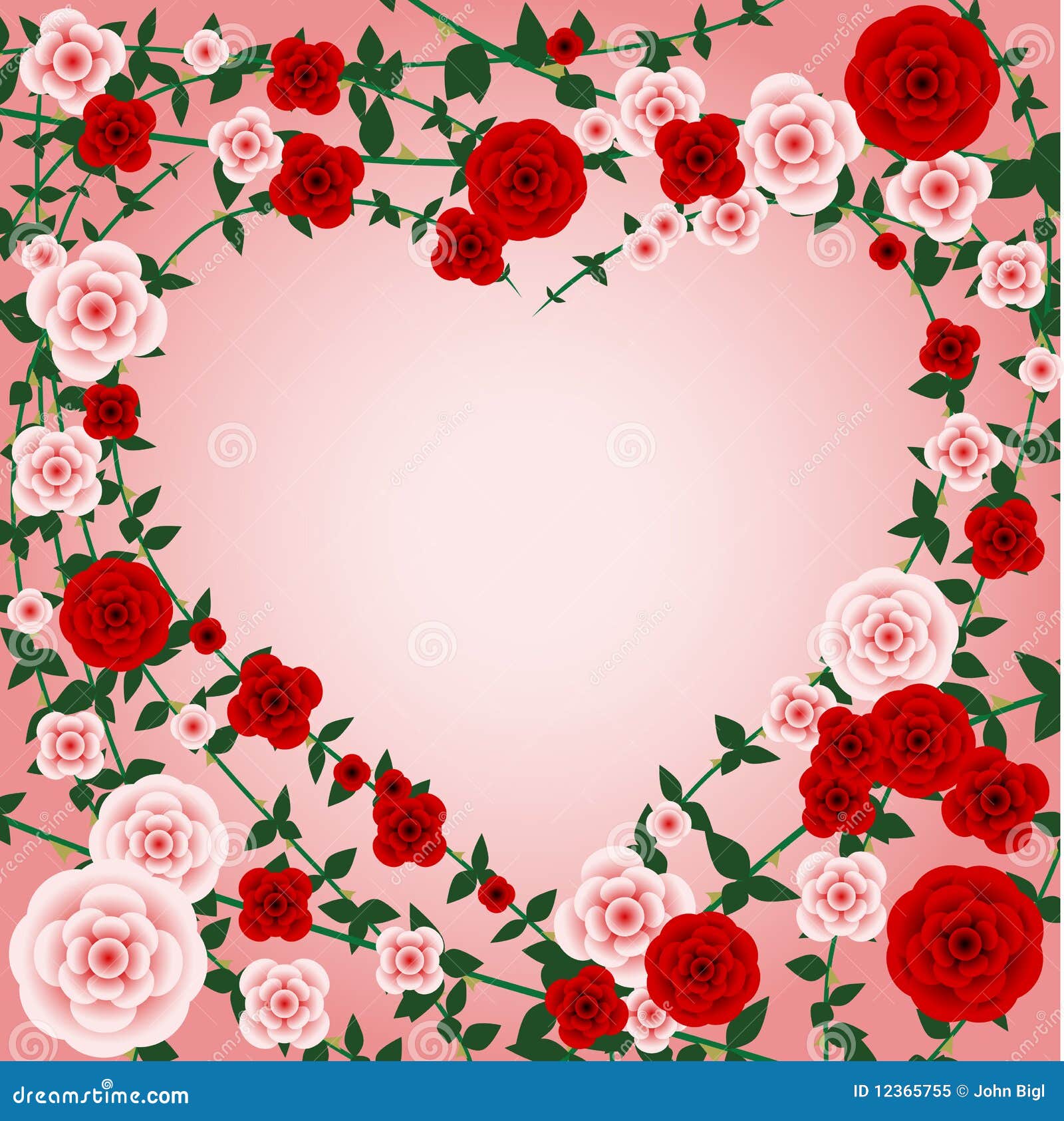 Rose heart frame stock vector. Illustration of frame - 12365755