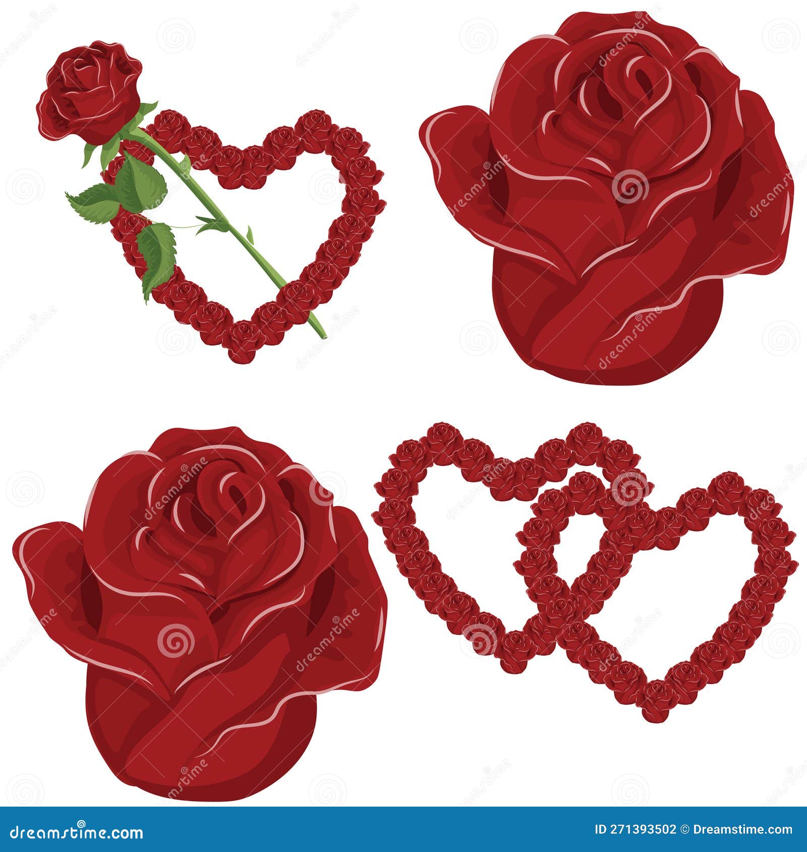 Rose Heart. Seamless Pattern Stock Illustration - Illustration of ...