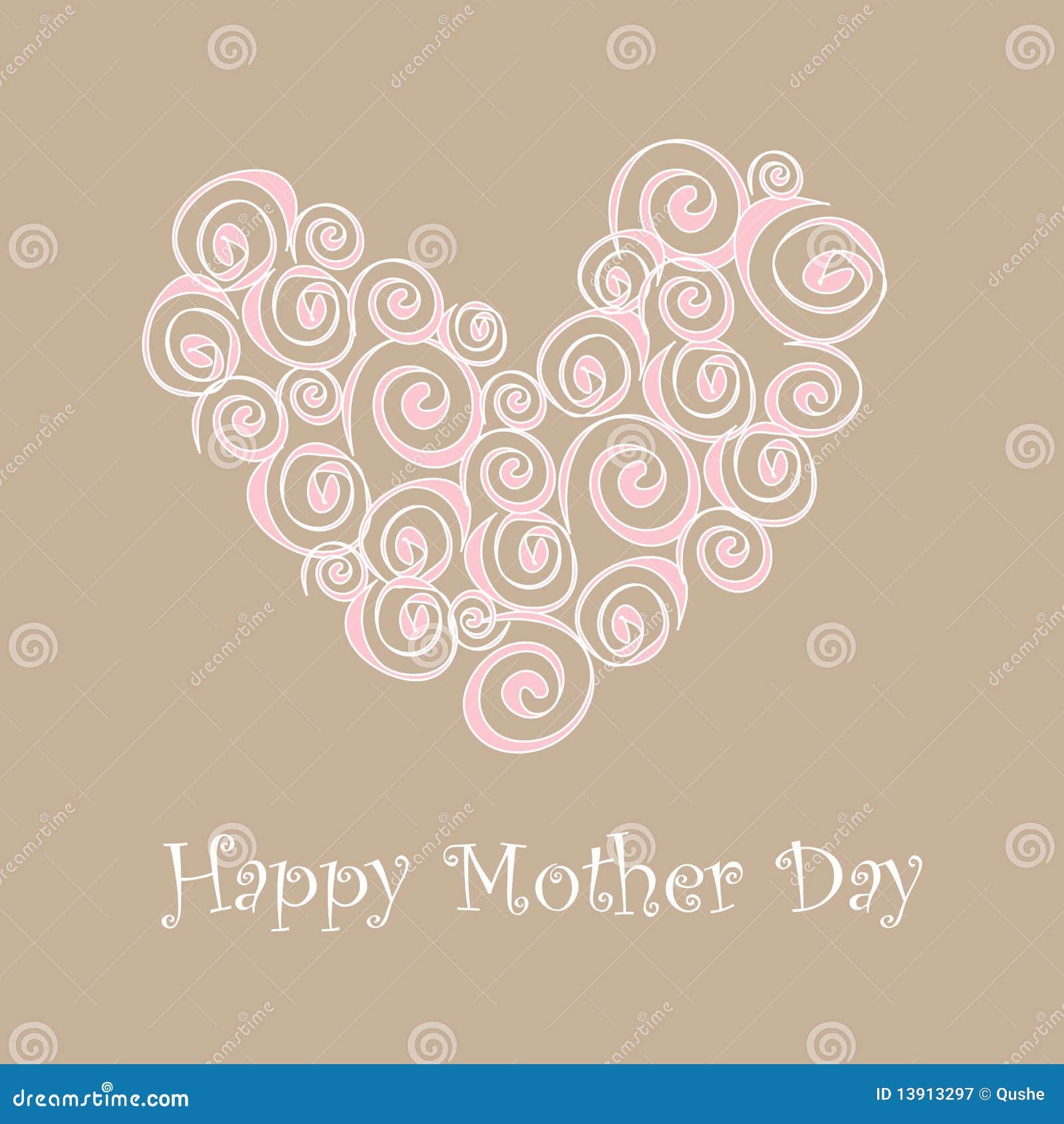 Rose Heart Shape for Mother S Day Stock Vector - Illustration of card ...