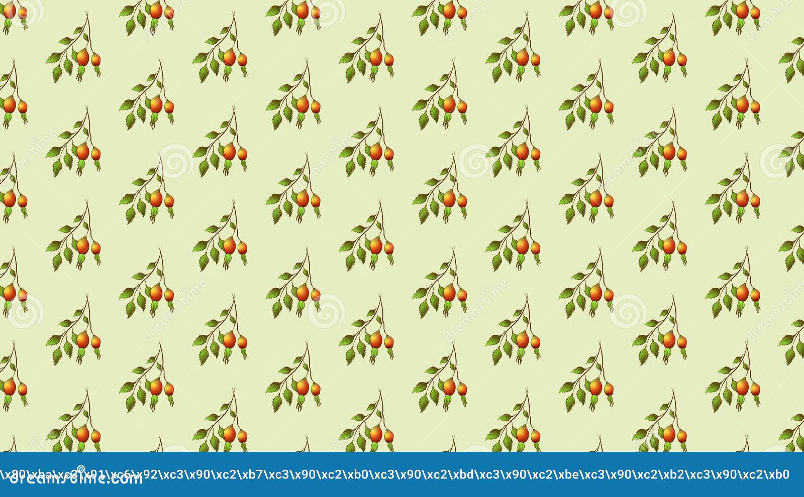 Rose Hip Pattern, Plant for Garden in Wallpaper Stock Illustration ...