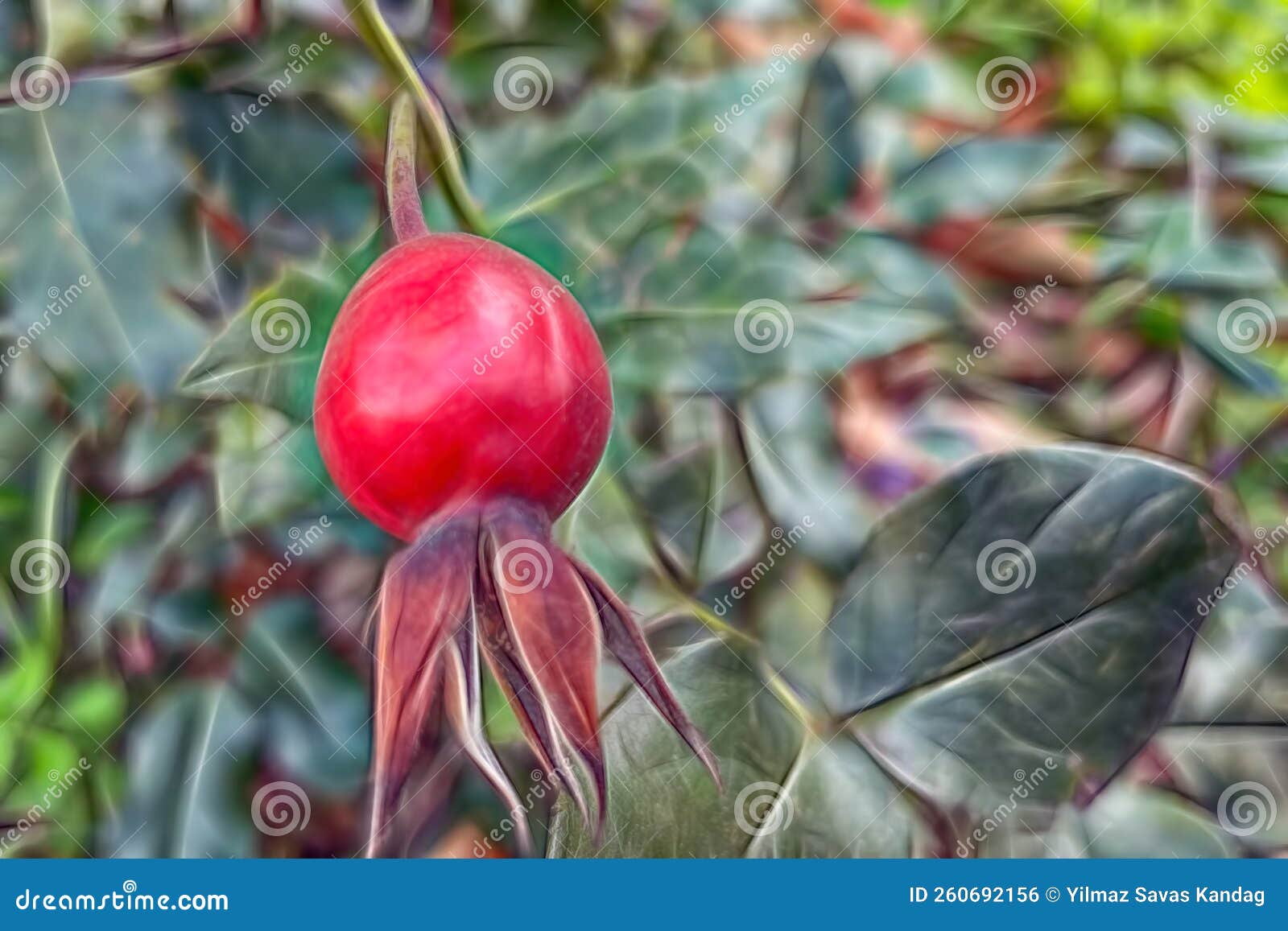 The Rose Hip or Rosehip Plant Stock Illustration - Illustration of ...