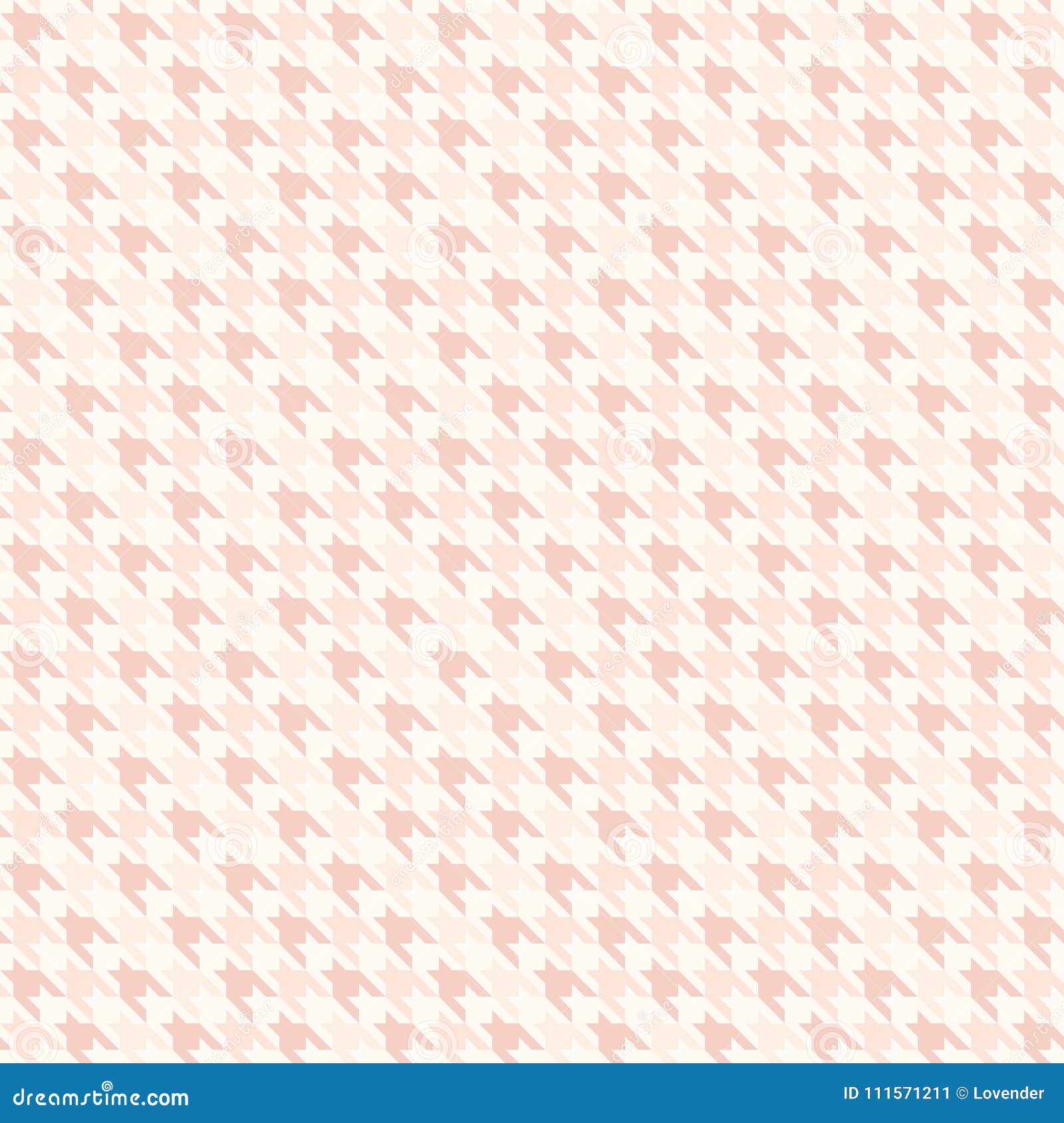 Rose Houndstooth Pattern. Seamless Vector Stock Vector - Illustration ...