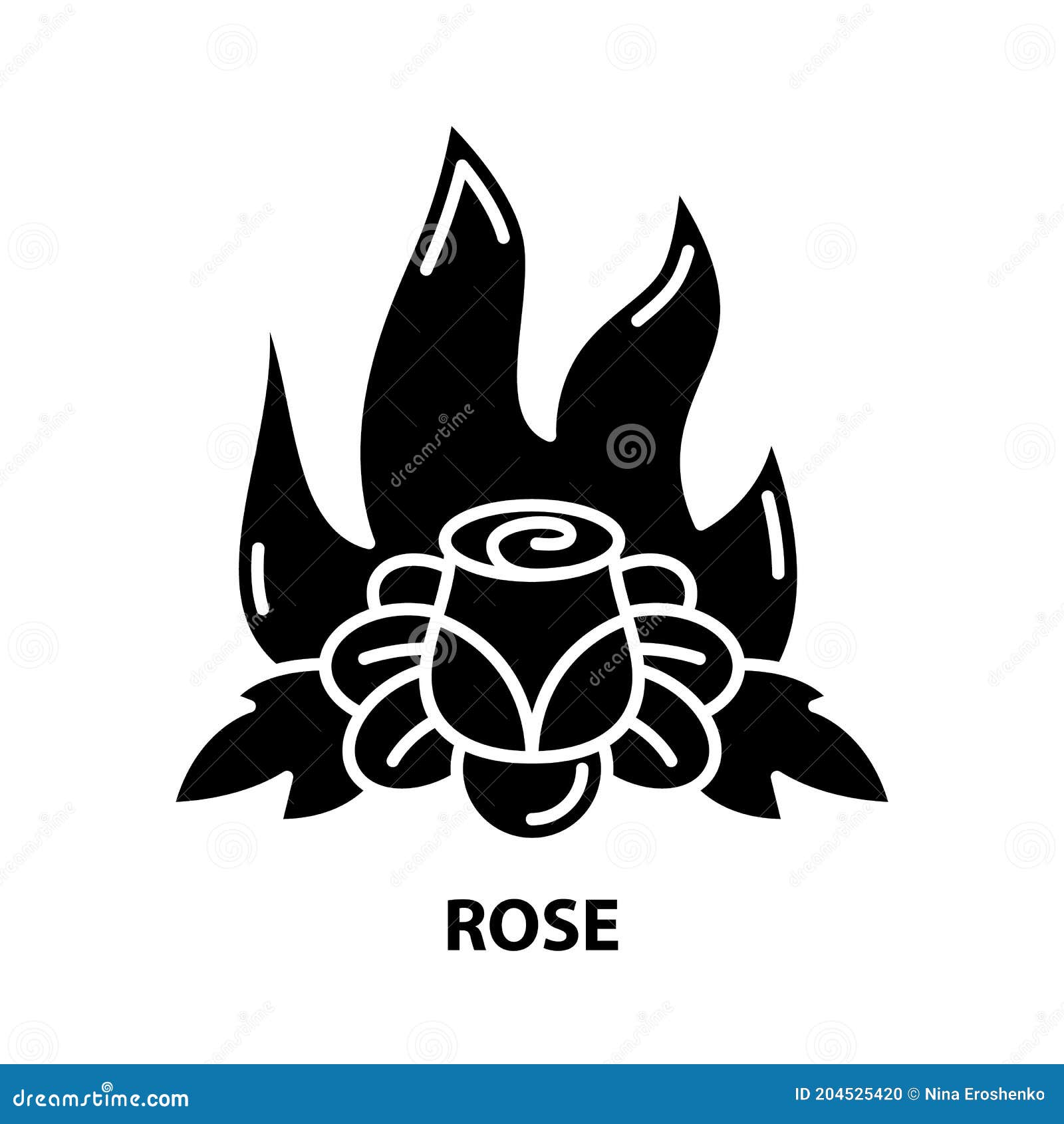 Rose Icon, Black Vector Sign with Editable Strokes, Concept ...