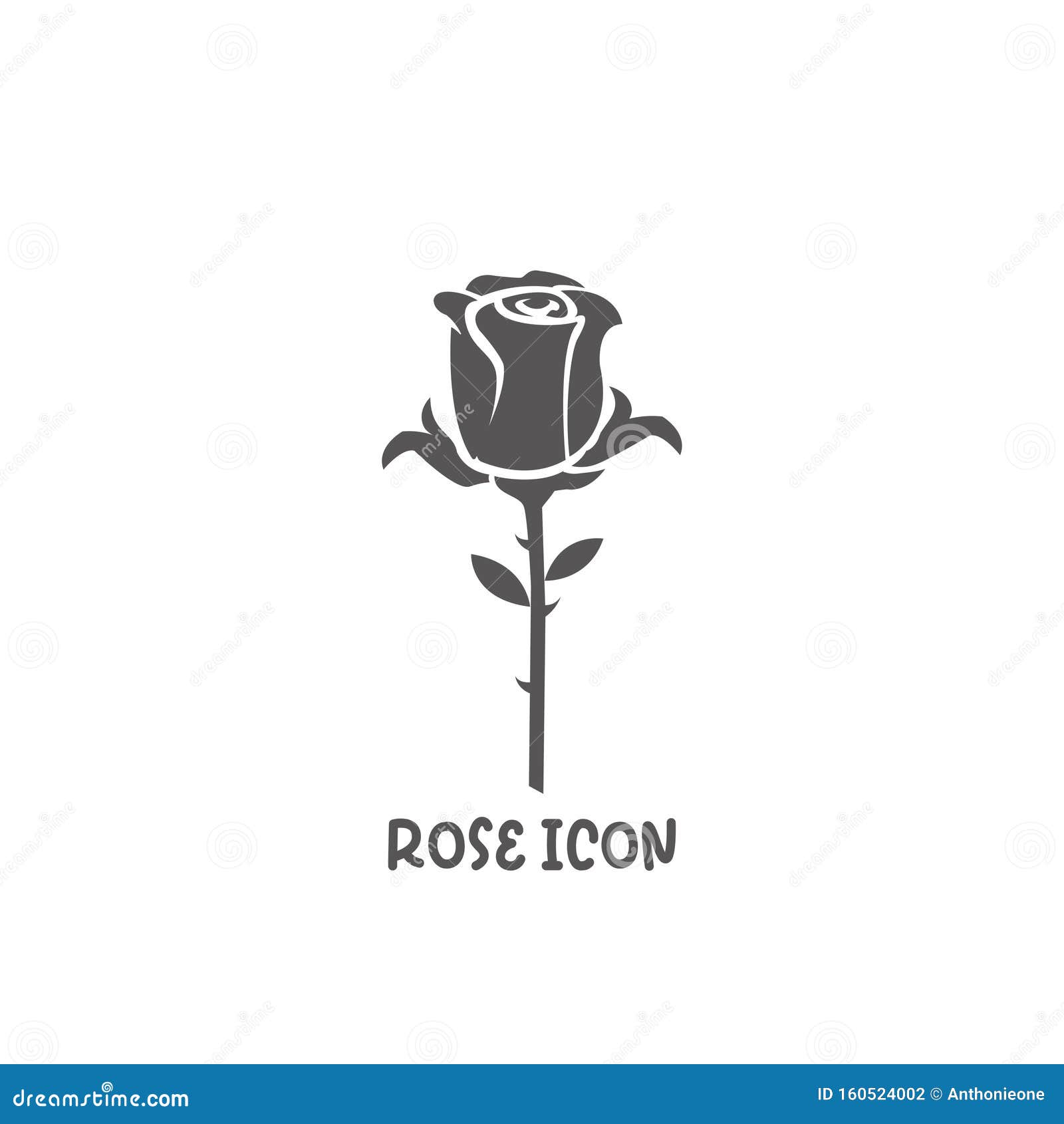 Rose Icon Simple Flat Style Vector Illustration Stock Vector ...