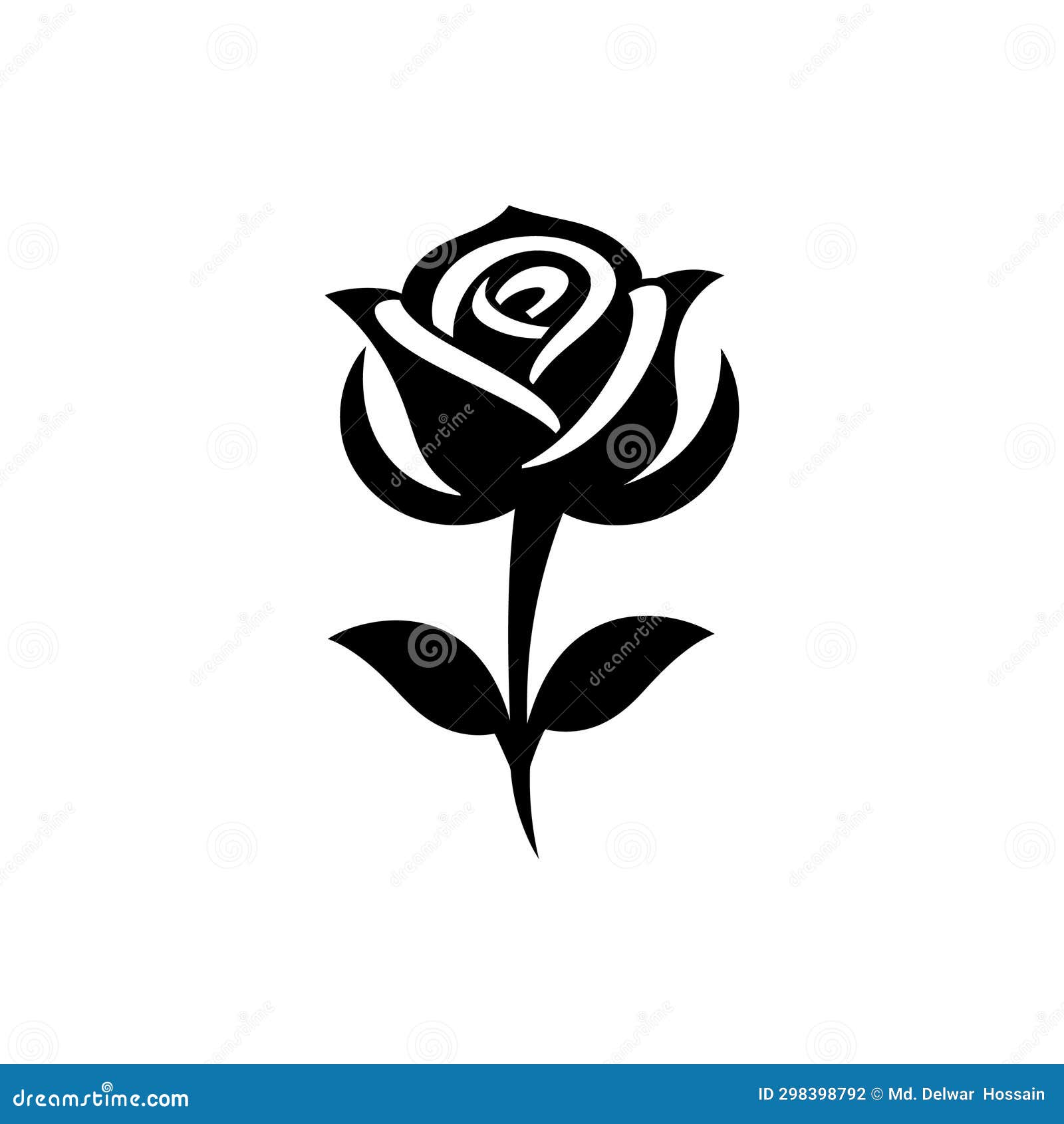 Rose icon stock vector. Illustration of flower, romance - 298398792