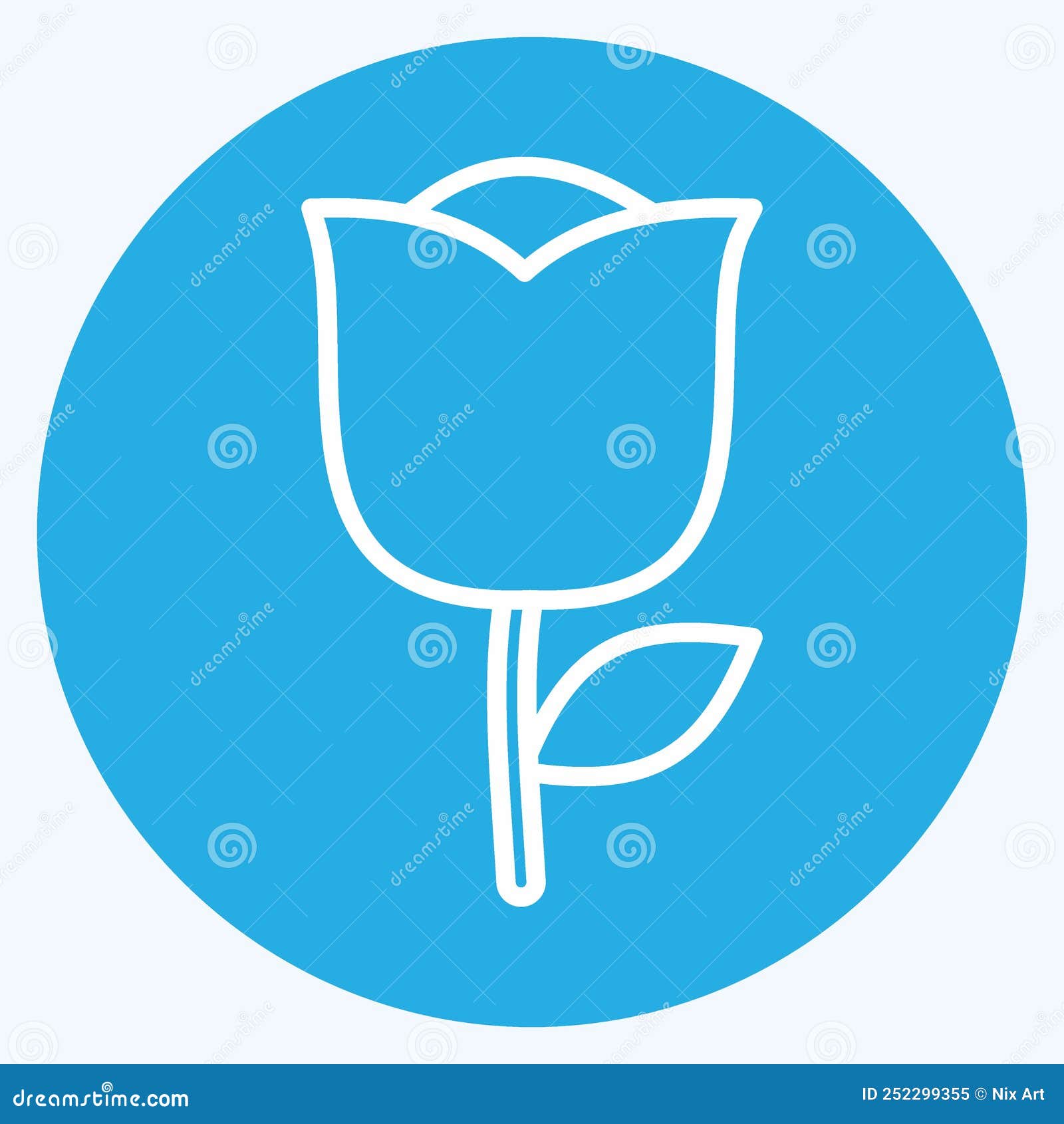 Rose Icon in Trendy Blue Eyes Style Isolated on Soft Blue Background ...