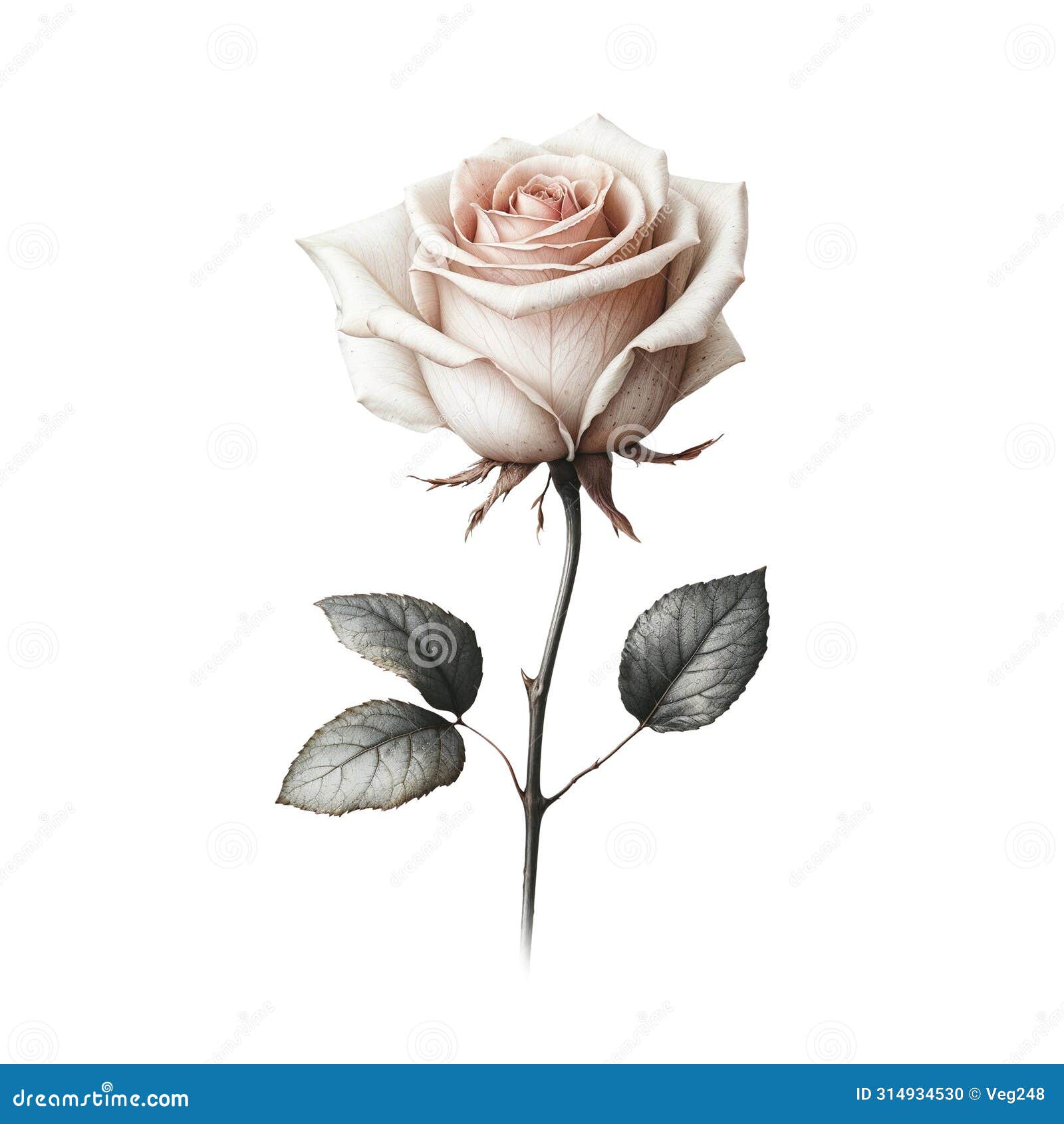 Rose Isolated on Transparent Background. AI Stock Photo - Illustration ...