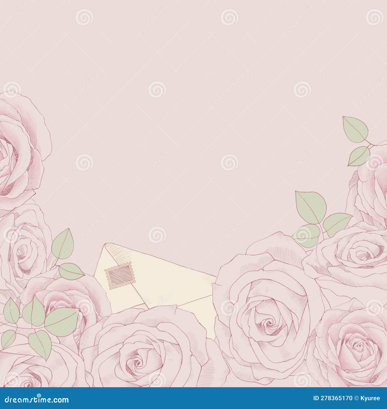 Rose Letter stock illustration. Illustration of pink - 278365170