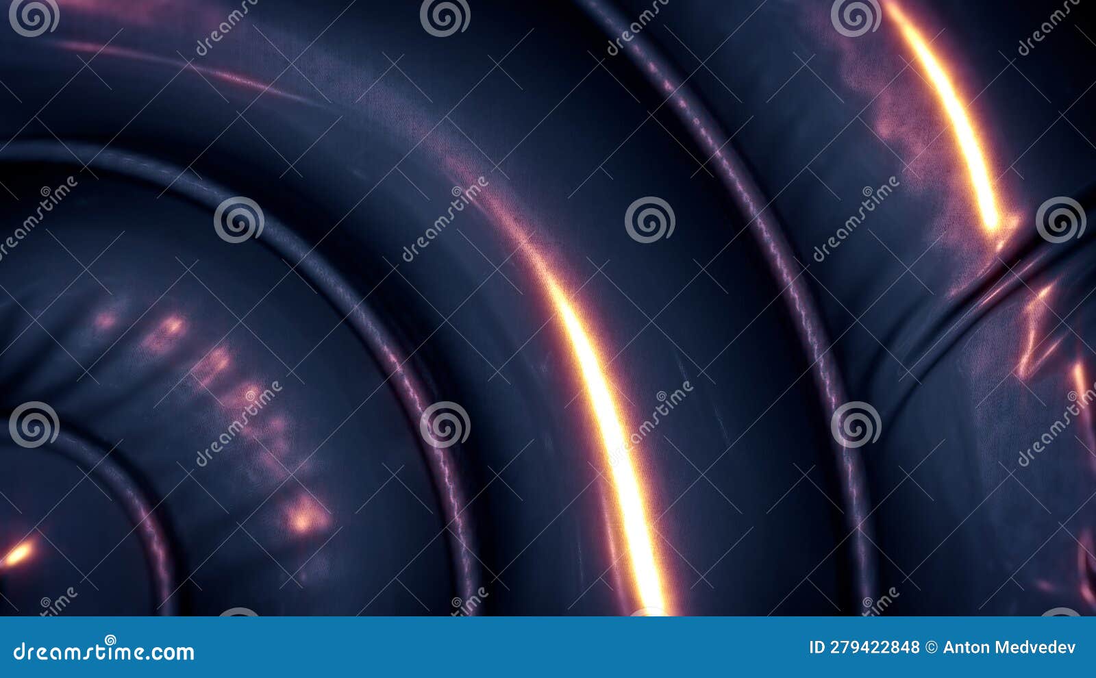 Rose Lighting Reflecting Loop Pattern Bg - Abstract 3D Illustration ...