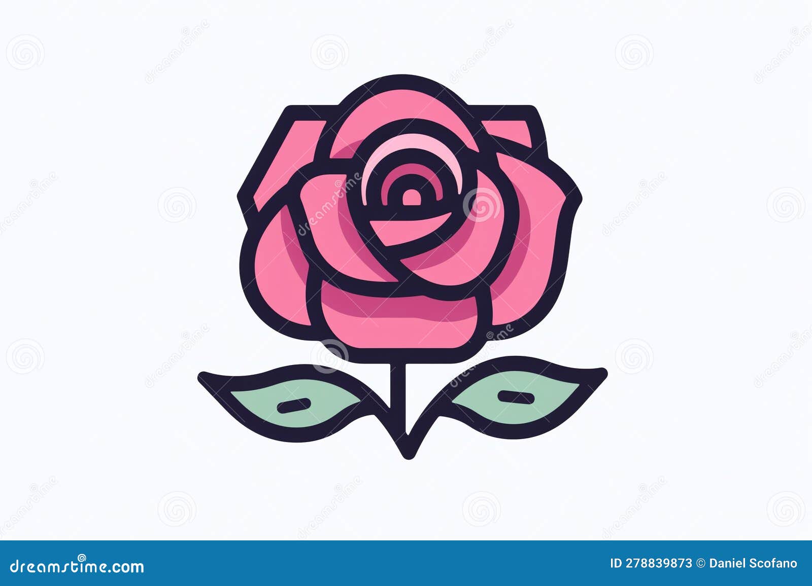 Rose Line Icon. Generative AI Stock Illustration - Illustration of ...