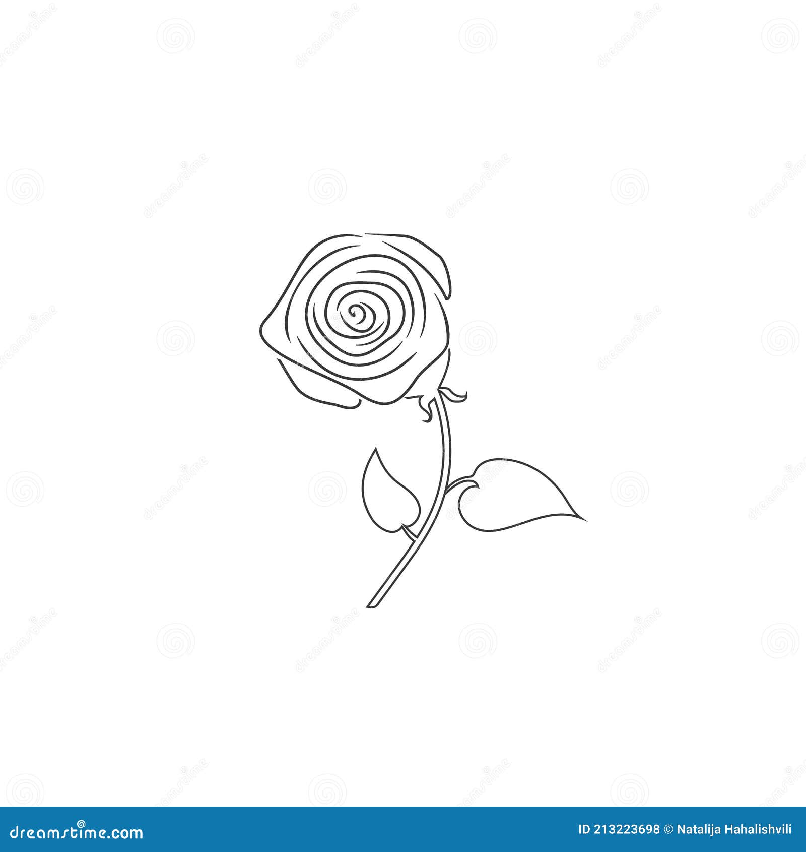 Rose Line Icon in Modern Flat Style. Vector Stock Vector - Illustration ...