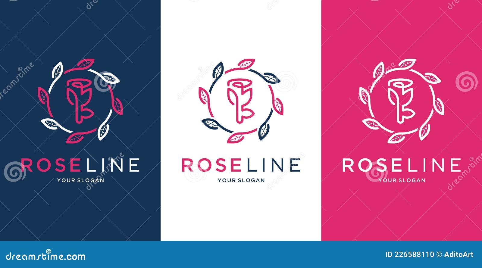 Rose line logo design stock illustration. Illustration of line - 226588110