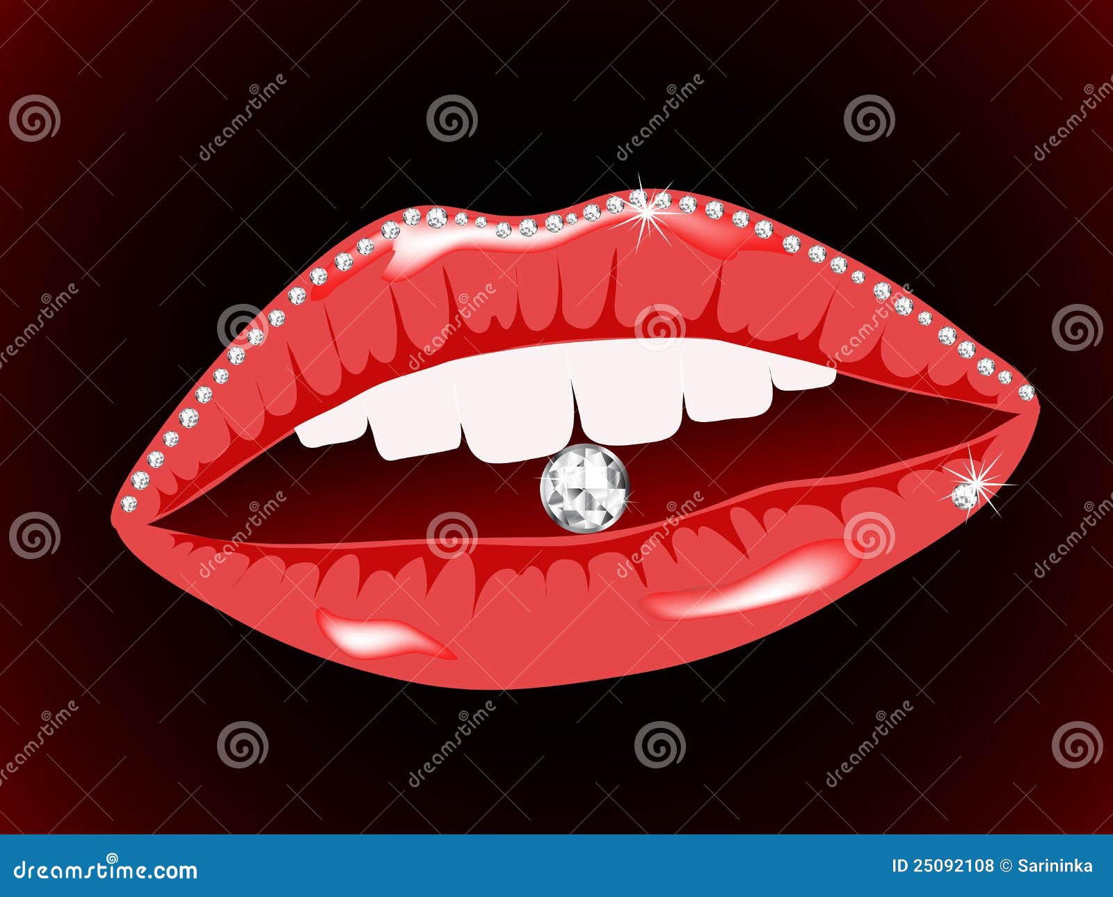 Rose lips stock vector. Illustration of girl, tooth, jewel - 25092108