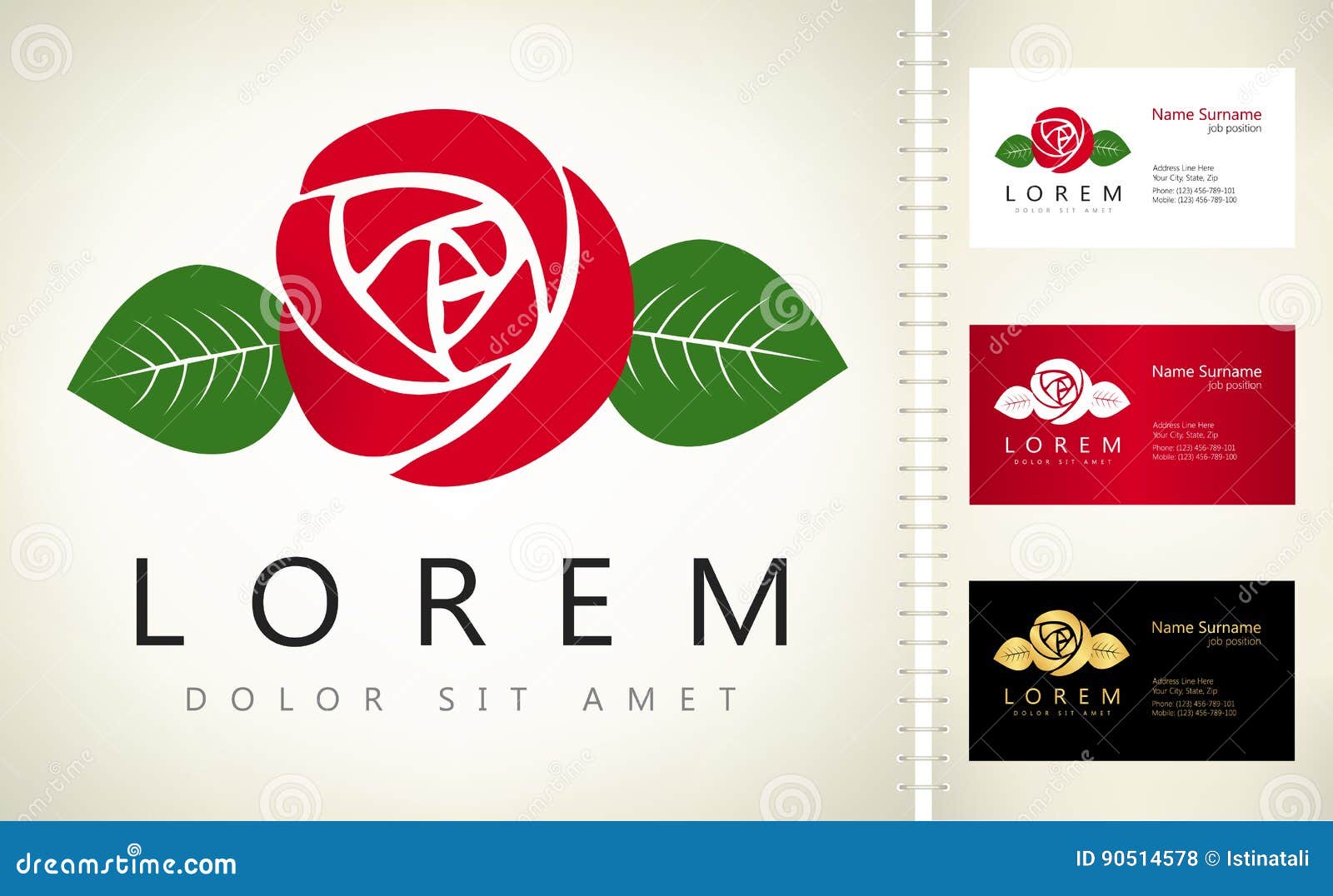 Rose logo stock vector. Illustration of flowers, leaf - 90514578