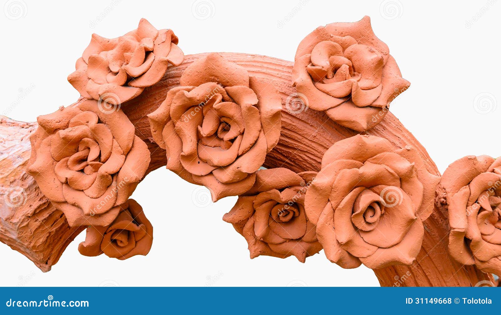 Rose made from clay stock photo. Image of isolated, figurine - 31149668