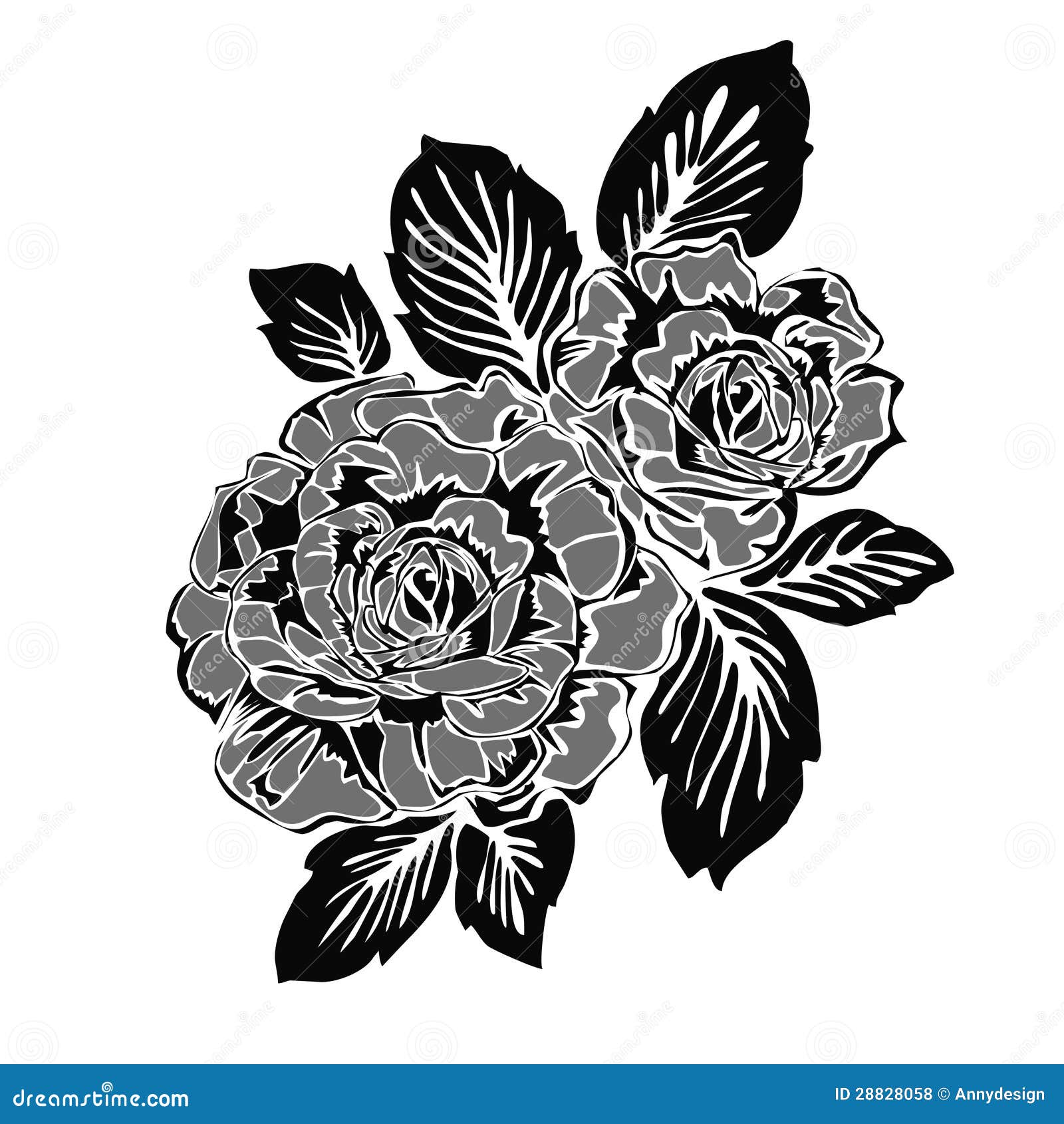 Rose motif pattern stock illustration. Illustration of style - 28828058