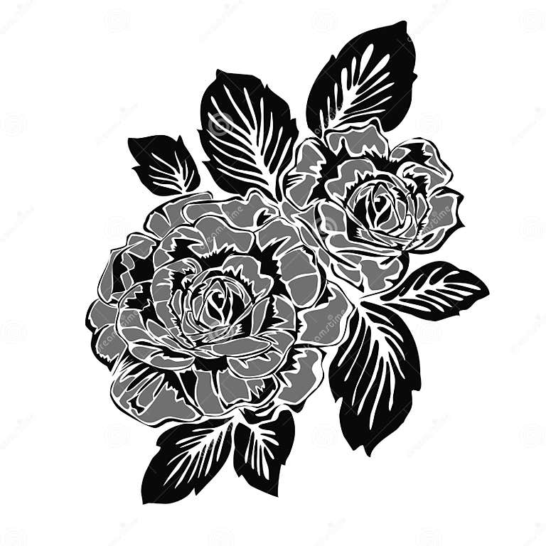 Rose motif pattern stock illustration. Illustration of style - 28828058
