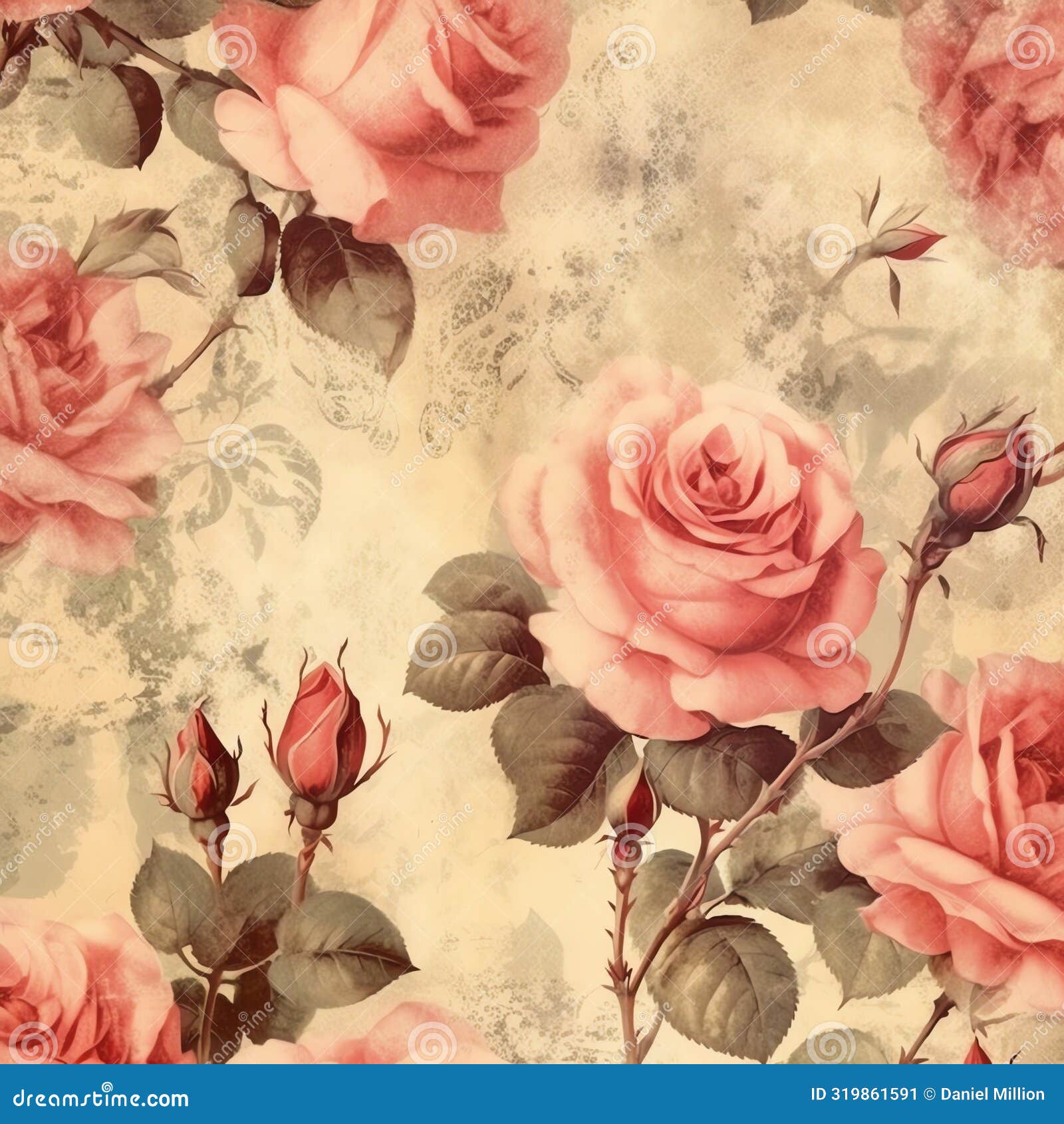 Rose Old Paper, Vintage Digital Paper Stock Illustration - Illustration ...