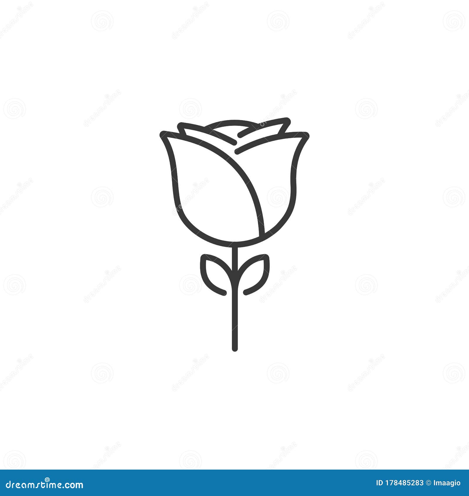 Rose. Outline Icon. Flower Vector Illustration Stock Vector ...