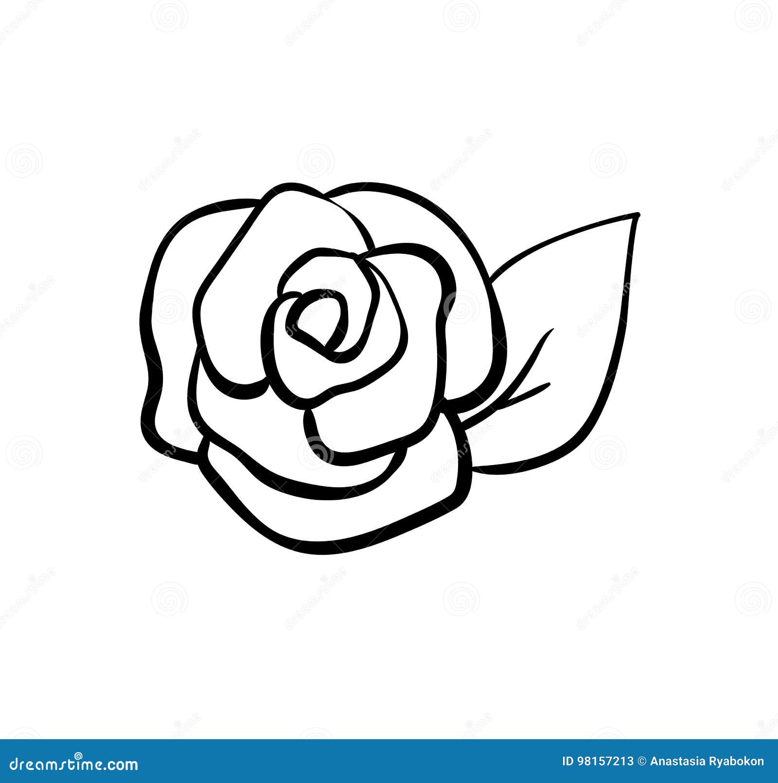 Rose Outline Isolated Vector Illustration Stock Vector - Illustration ...