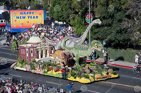 Rose Parade Float with Dinosaurs Editorial Image - Image of ...