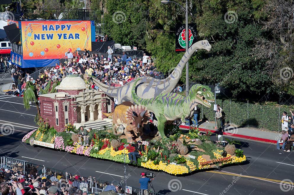 Rose Parade Float with Dinosaurs Editorial Image - Image of ...