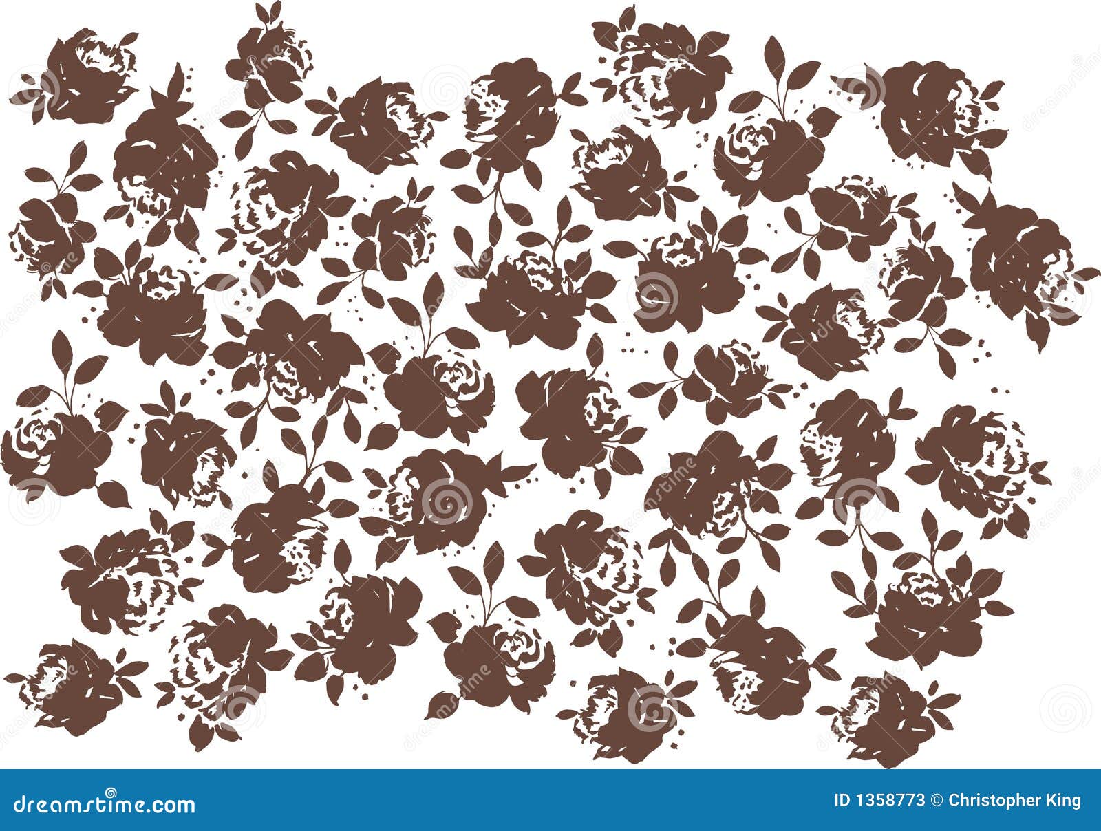 Rose pattern stock vector. Illustration of florette, pattern - 1358773