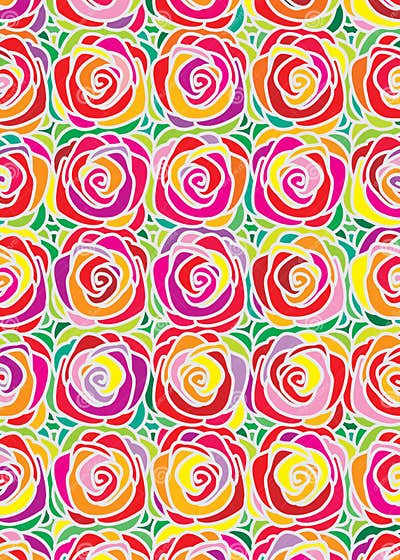 Rose Pattern stock vector. Illustration of style, color - 6594129