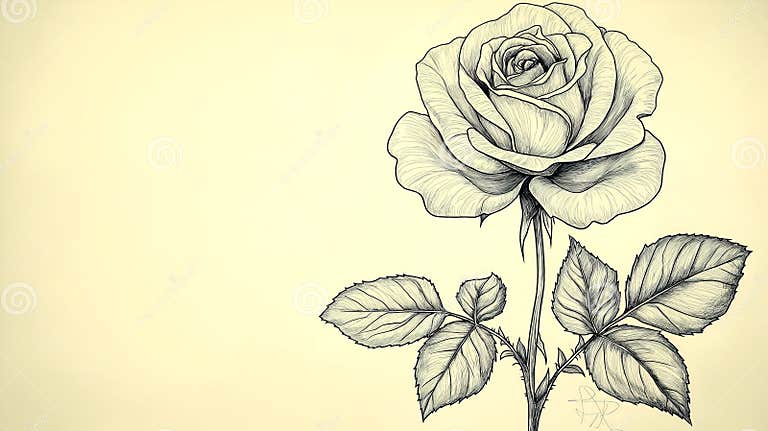 Rose Pattern Drawing, Coloring Picture Stock Illustration ...