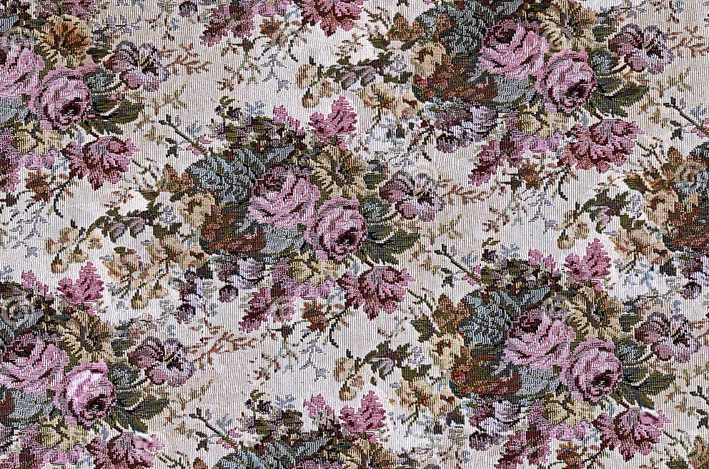 Old-fashioned Pink Rose Tapestry Stock Photo - Image of bloom, material ...
