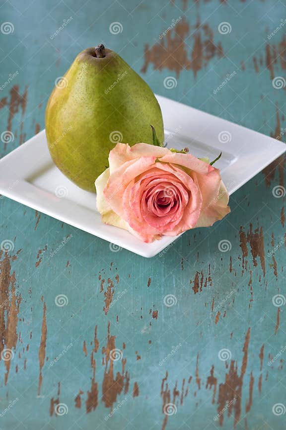 Rose and Pear stock image. Image of pink, florist, still - 2318075