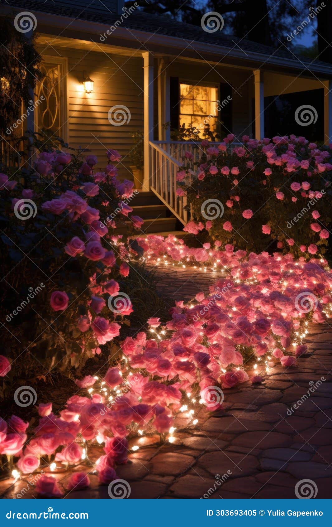 Rose-petal Path, Twinkling Lights, and Sentimental Love Notes Stock ...