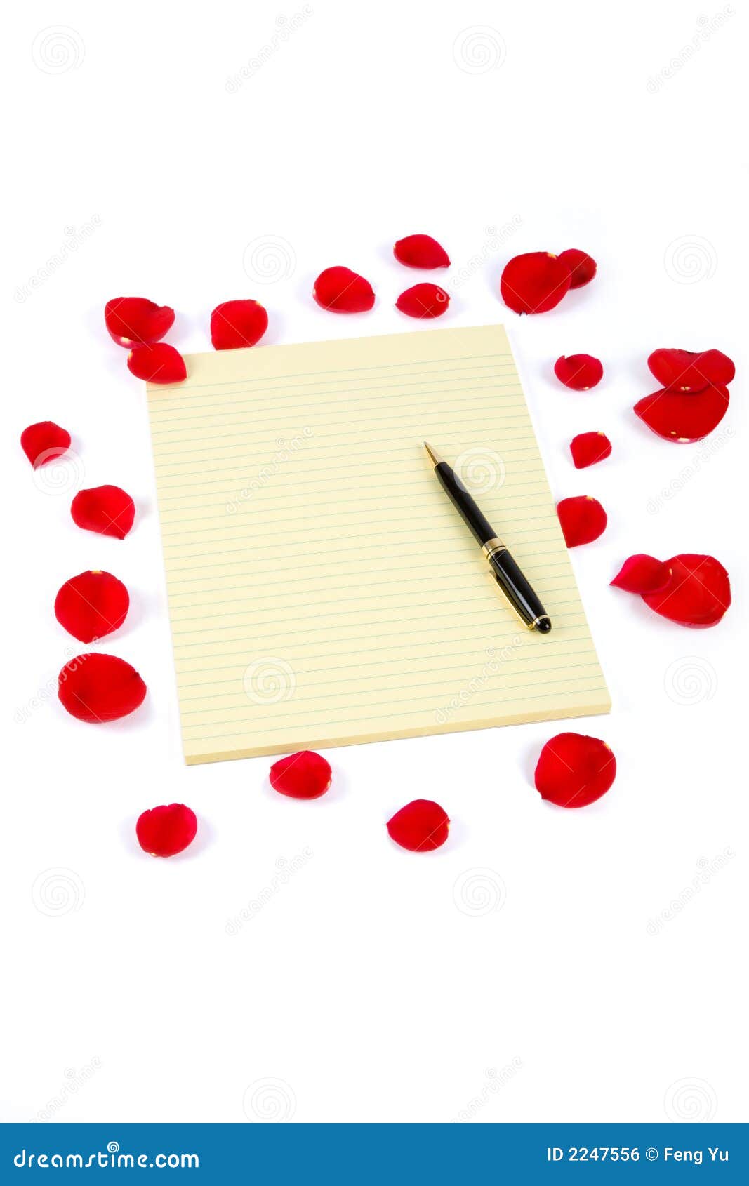 Rose Petals and Letter Paper Stock Photo - Image of backgrounds ...