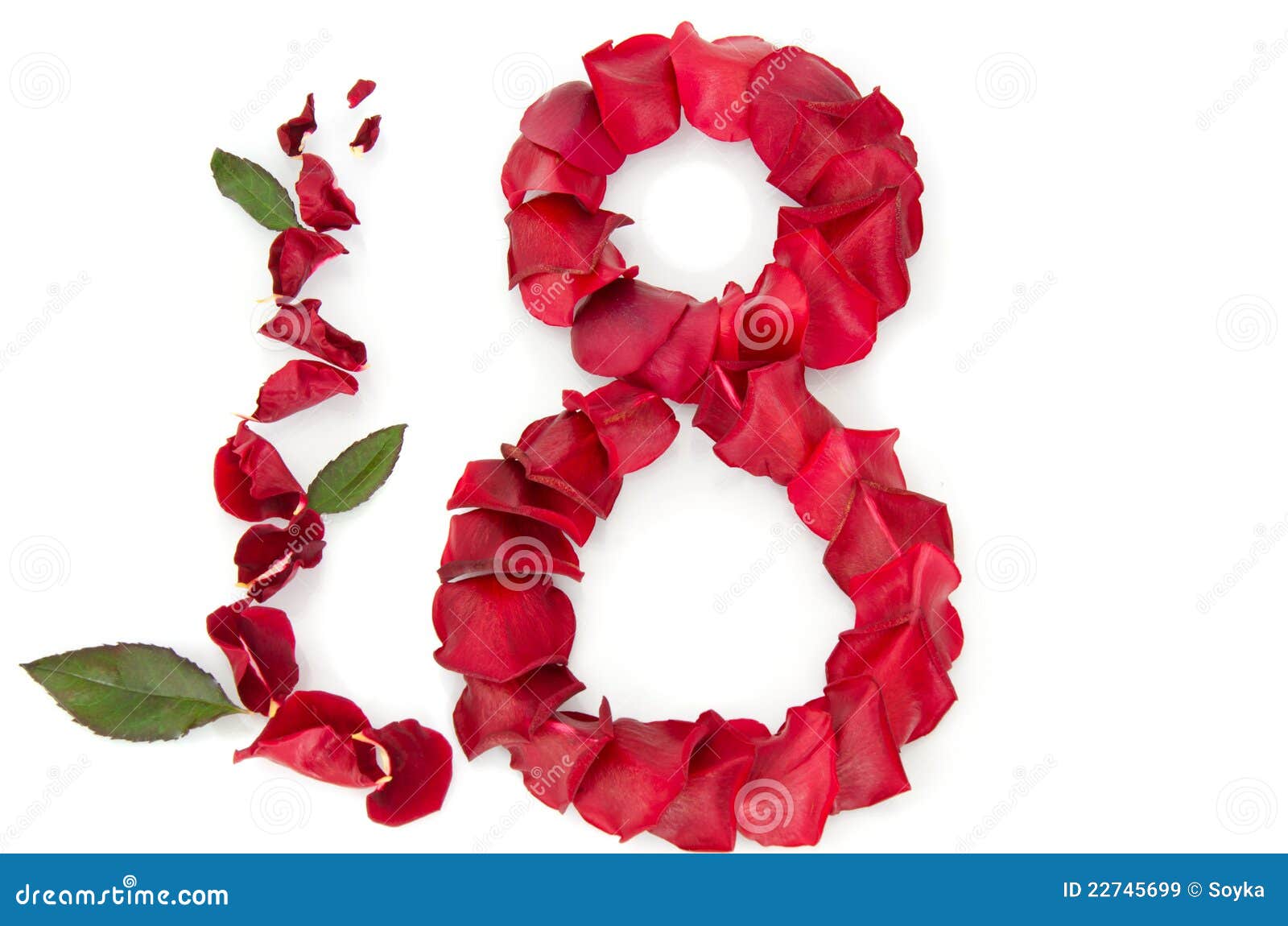 Rose Petals in a Shape of a Eight Stock Image - Image of digit, holiday ...