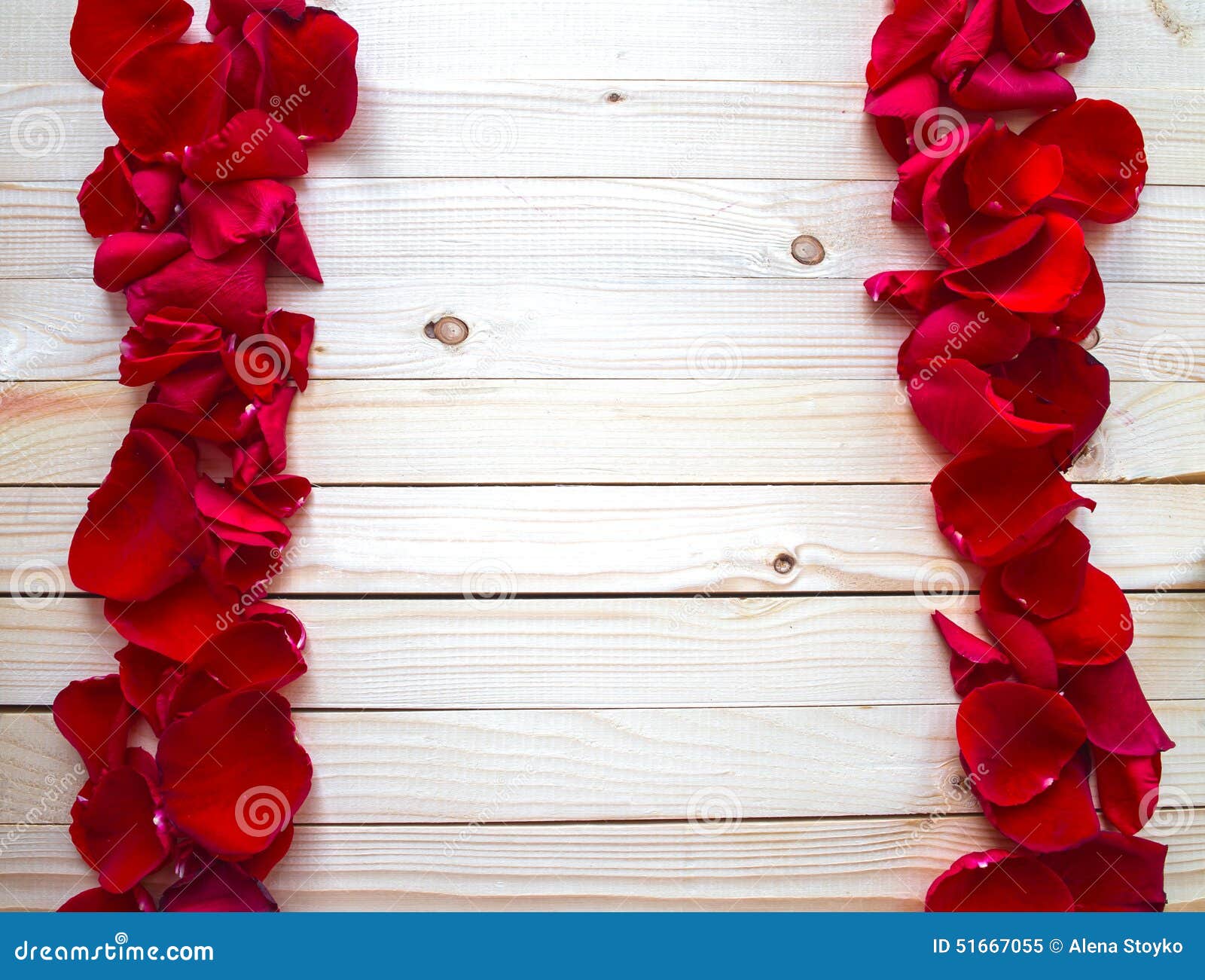 Rose Petals on a Wooden Table Stock Image - Image of beautiful ...