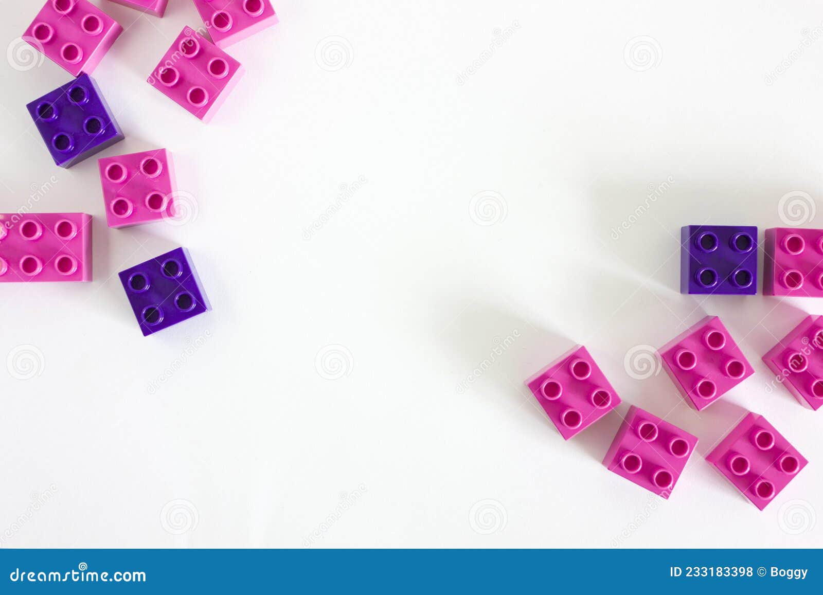 Rose and Purple Plastic Building Blocks with Empty Copyspace Stock ...