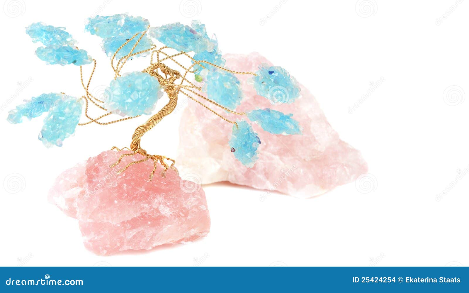Rose Quartz and Blue Crystal Tree Stock Photo - Image of jewel, tree ...