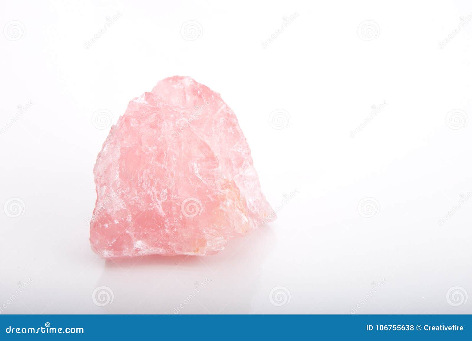 Rose Quartz Crystal Stone on White Background Stock Photo - Image of ...