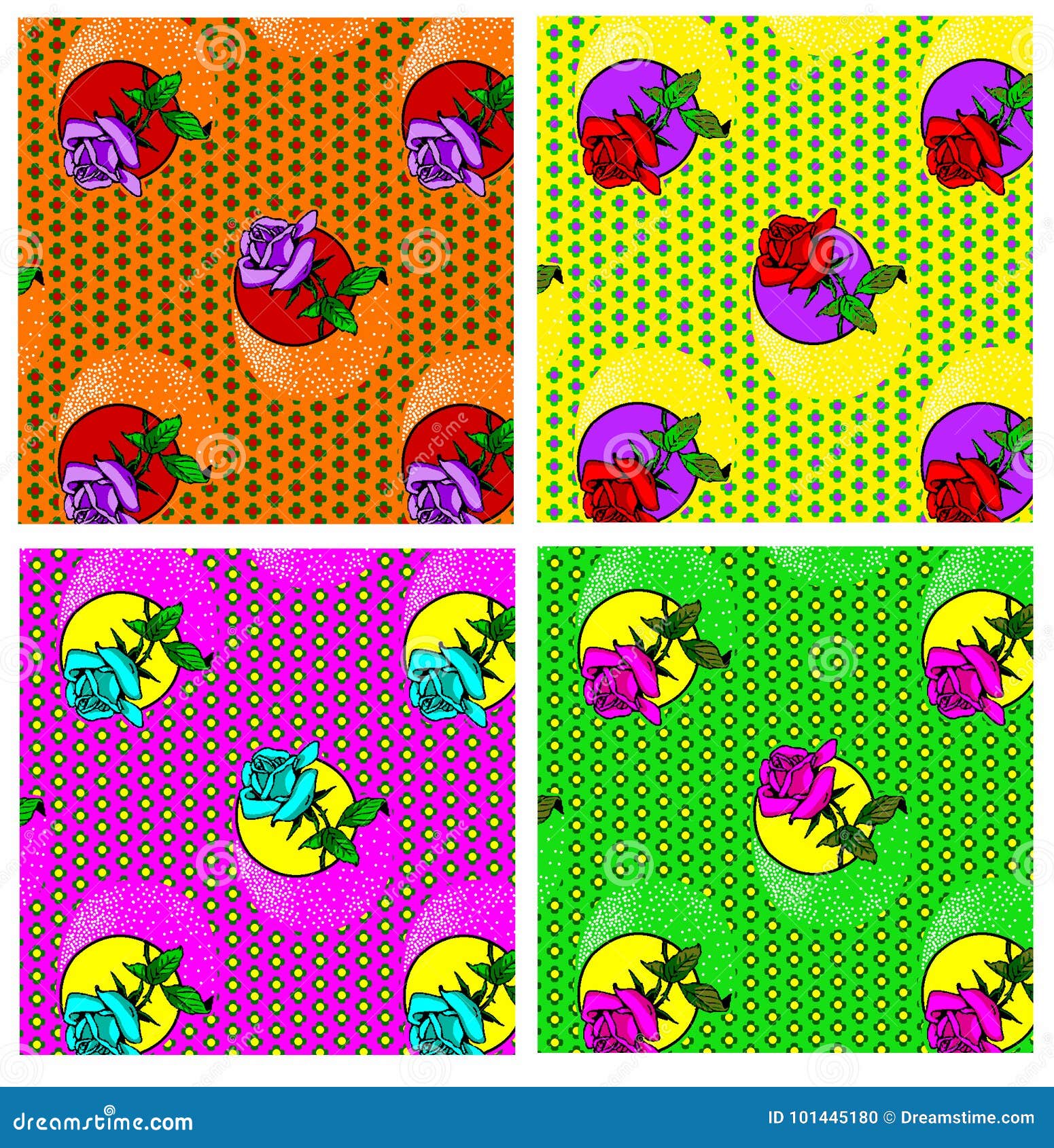 Rose repeat pattern stock illustration. Illustration of spring - 101445180